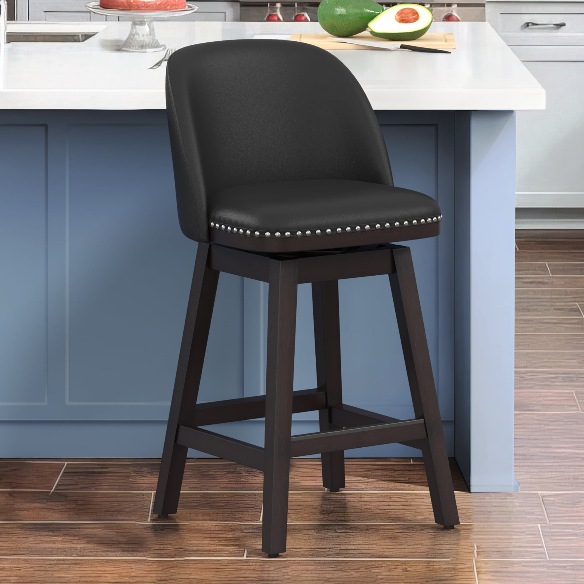 Dycanpo Swivel Bar Stools, 26" Counter Height Bar Stools with Back ...