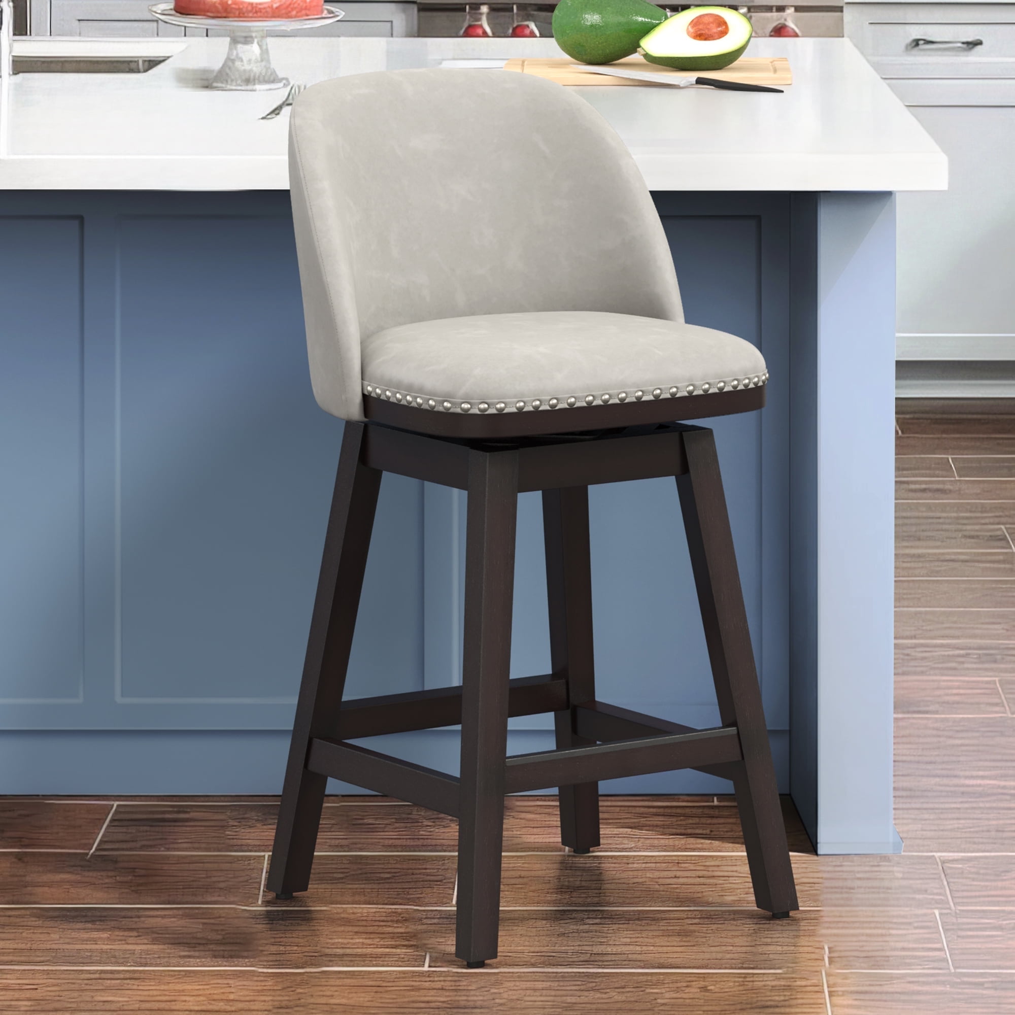 Dycanpo Swivel Bar Stools, 26" Counter Height Bar Stools with Back ...