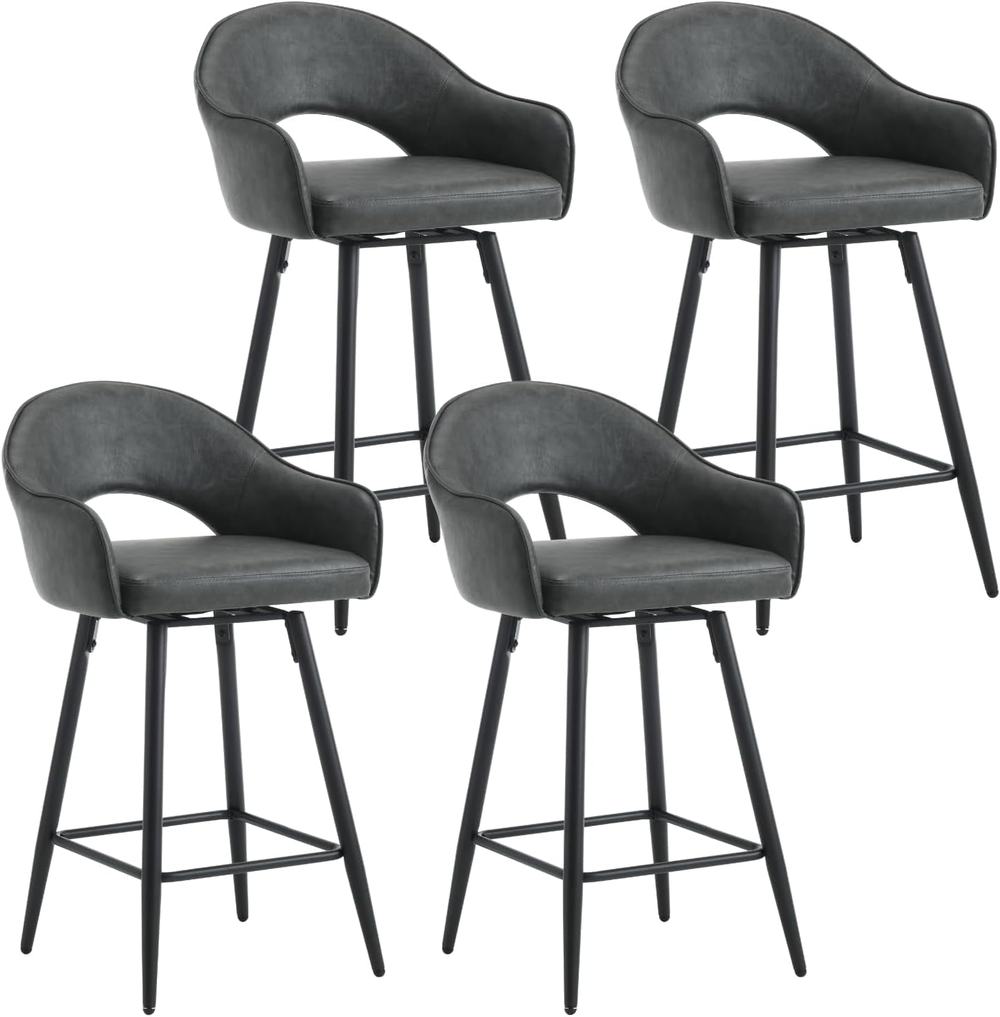 Swivel Bar Stools 27 Inches Counter Height Bar Stools with Back and ...