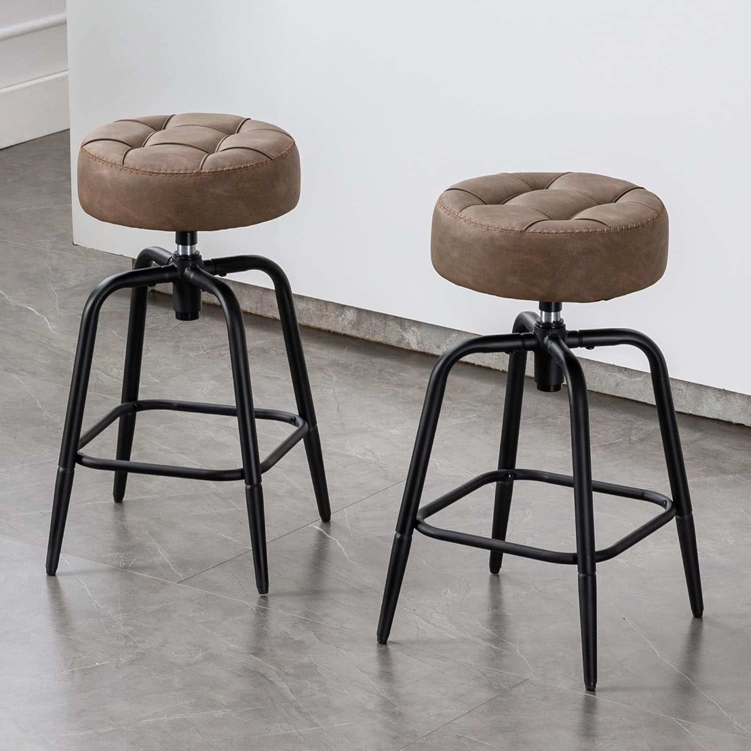 Swivel Bar Stools 28 inch Bar Stools Bar Height for Kitchen Island Navy ...