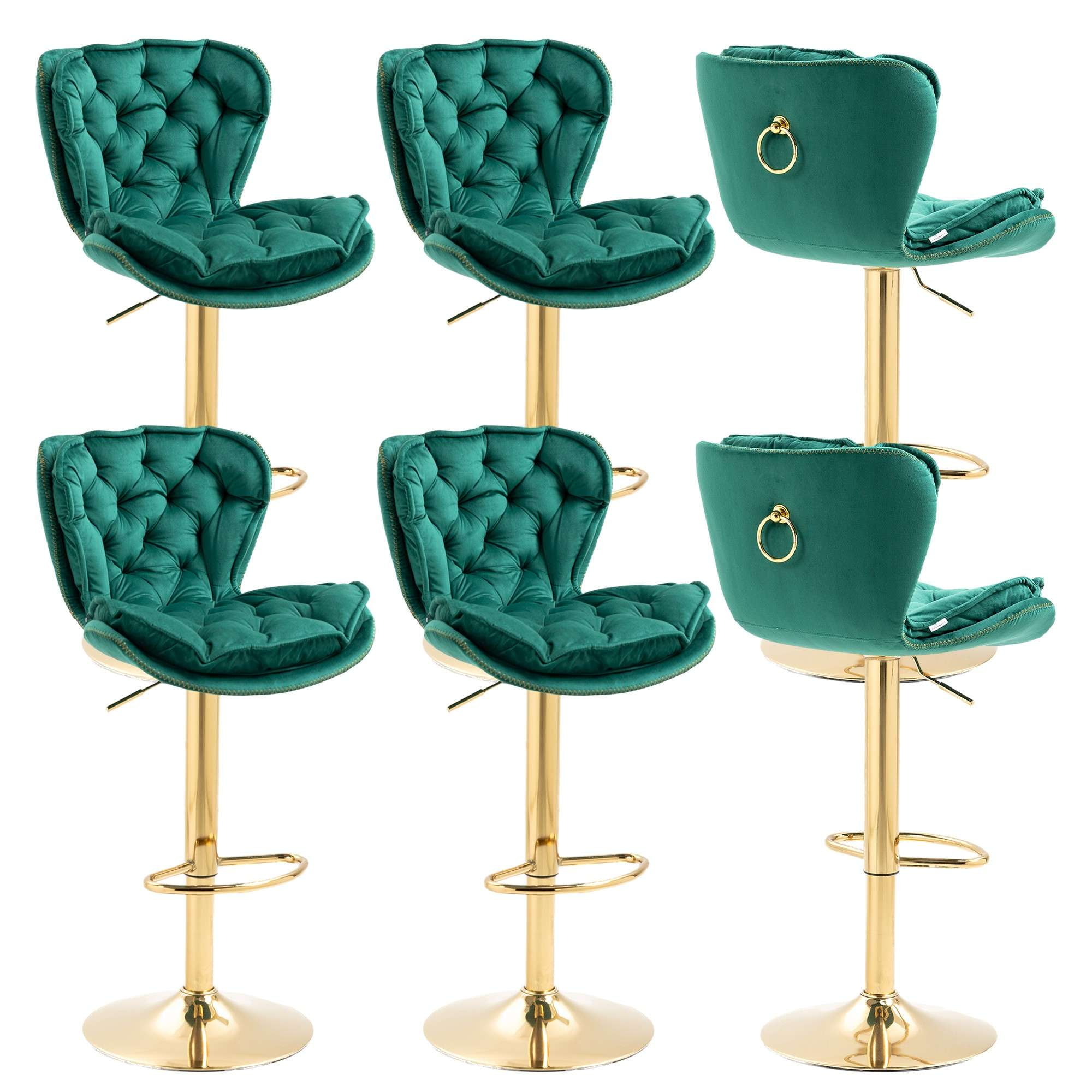 Swivel Bar Stools, Adjustable Height Bar Stools with Back and Golden ...