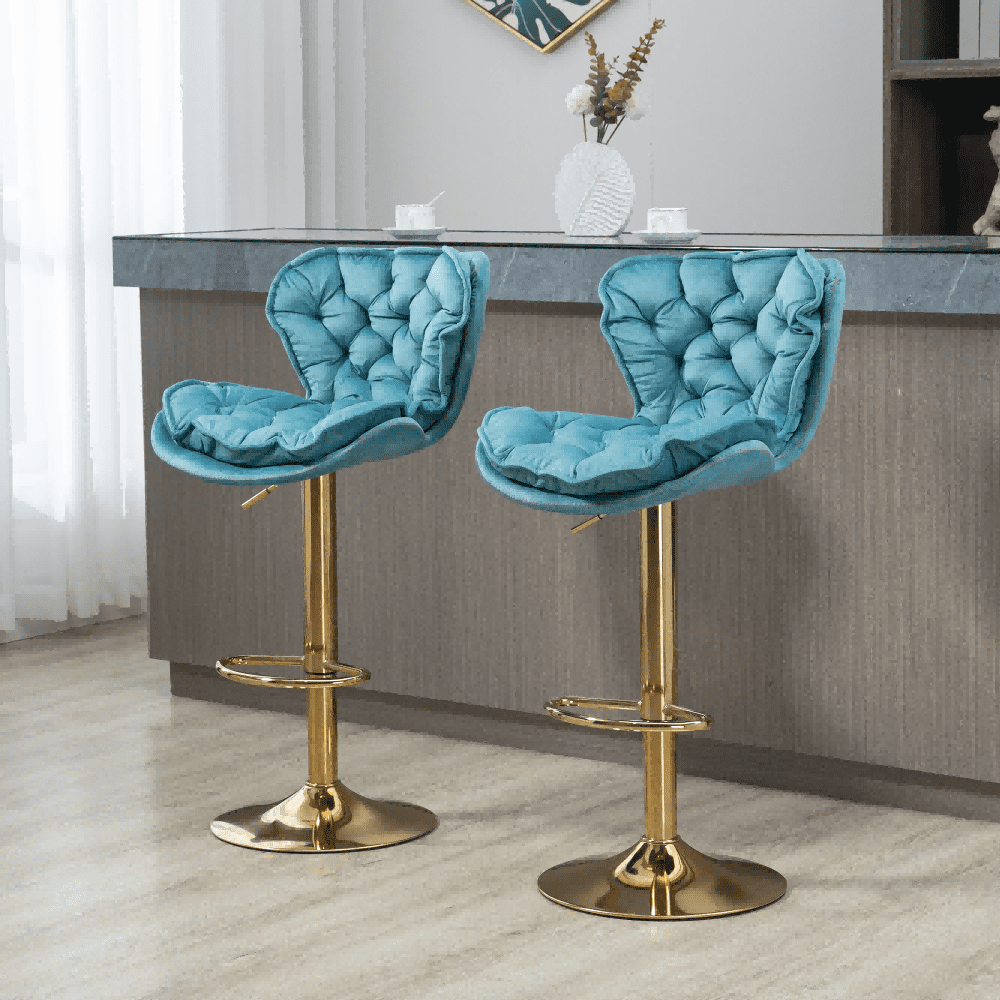 Swivel Bar Stools, Adjustable Height Bar Stools with Back and Golden ...