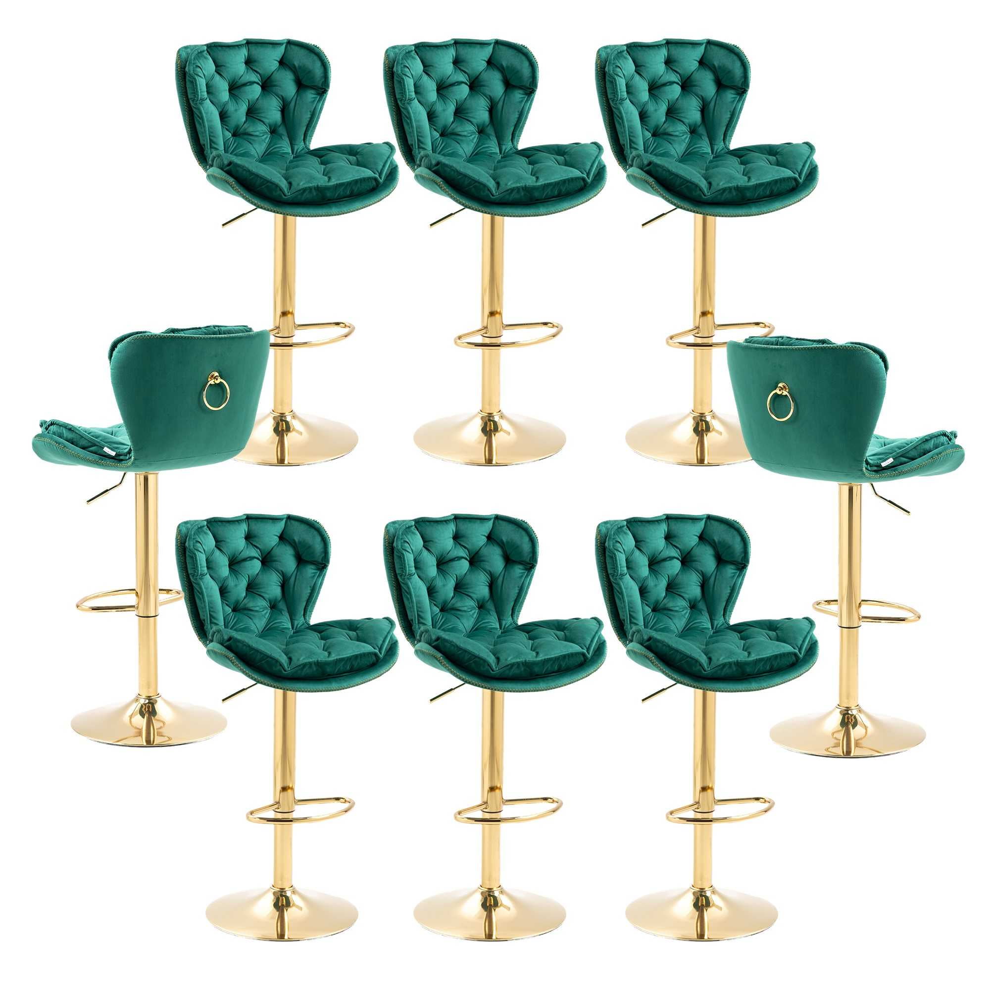 Swivel Bar Stools, Adjustable Height Bar Stools with Back and Golden ...