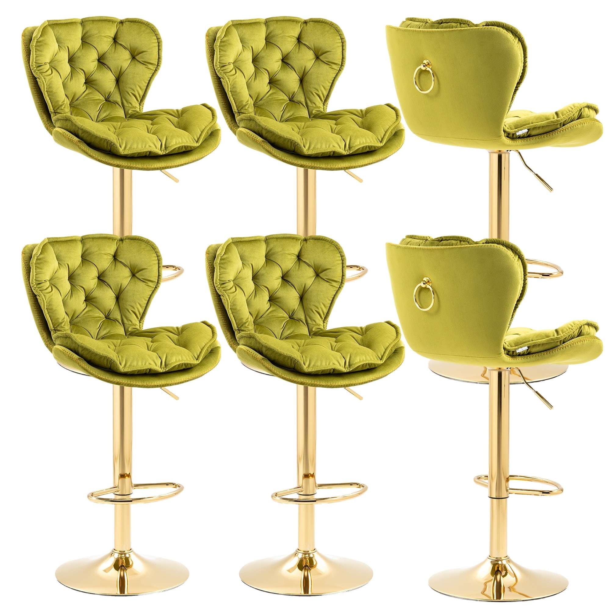 Swivel Bar Stools, Adjustable Height Bar Stools with Back and Golden ...