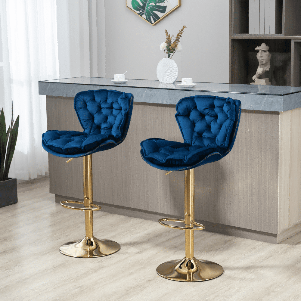 Swivel Bar Stools, Adjustable Height Bar Stools with Back and Golden ...