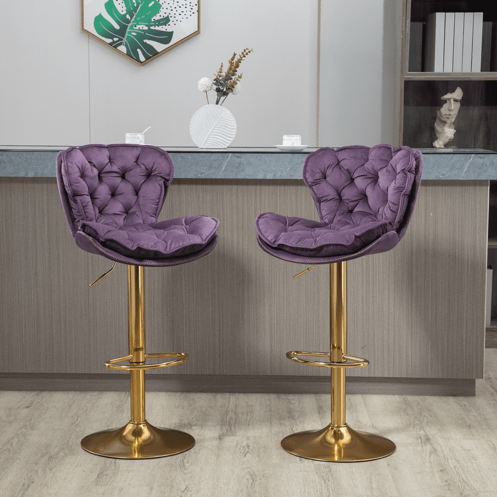 Swivel Bar Stools, Adjustable Height Bar Stools with Back and Golden ...