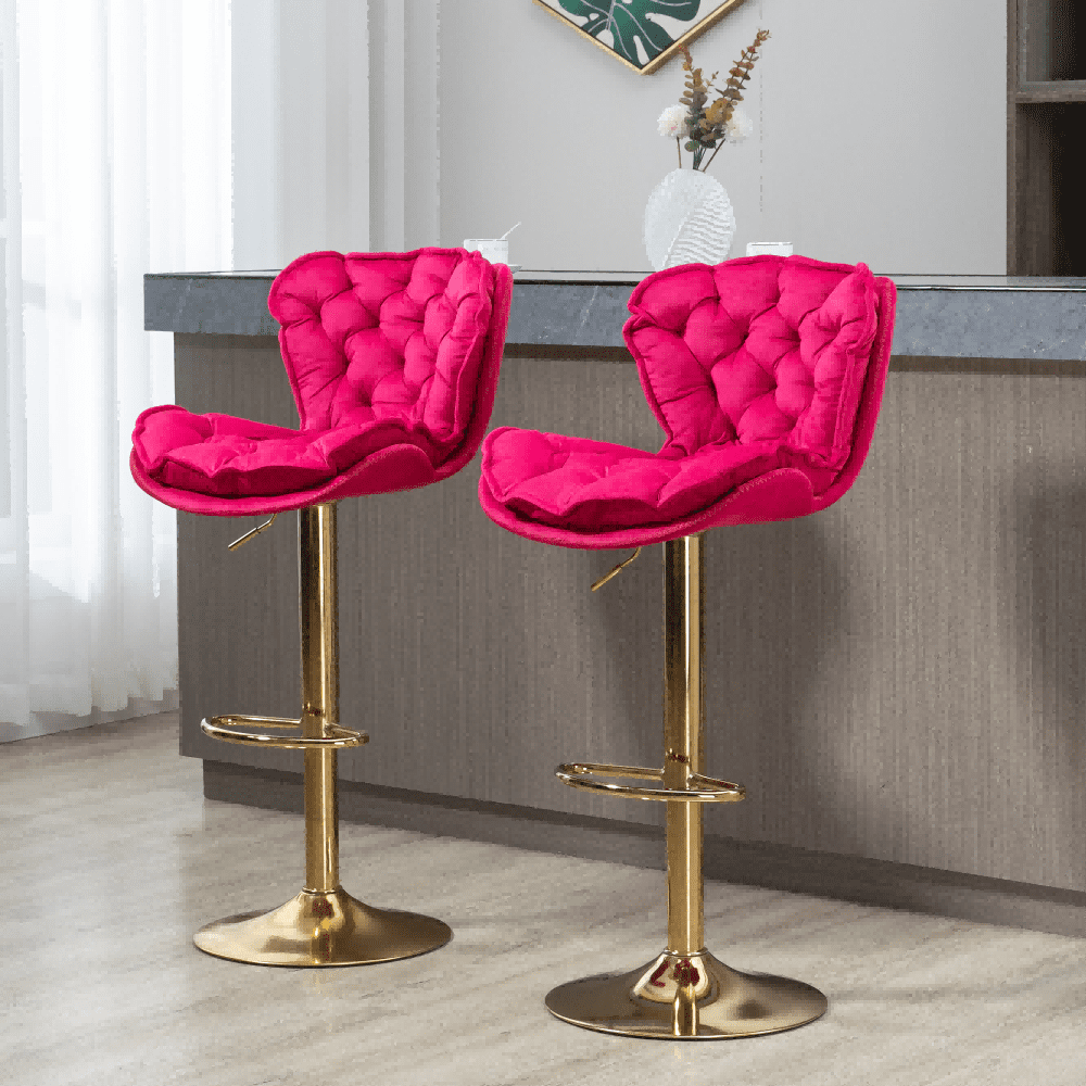 Swivel Bar Stools, Adjustable Height Bar Stools with Back and Golden ...