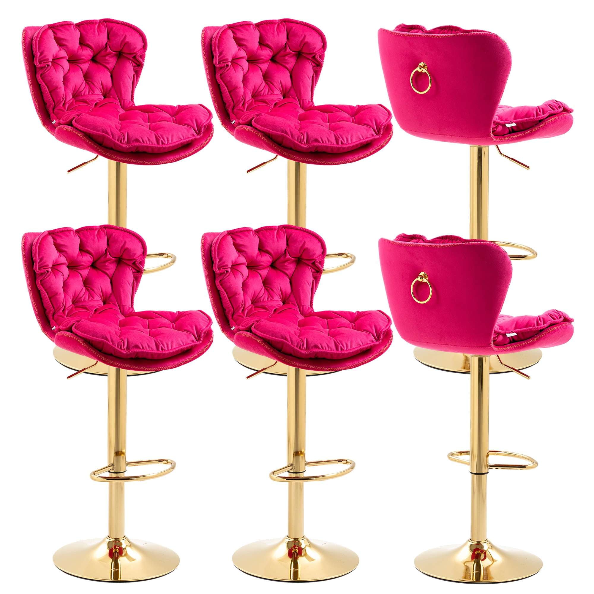 Swivel Bar Stools, Adjustable Height Bar Stools with Back and Golden ...