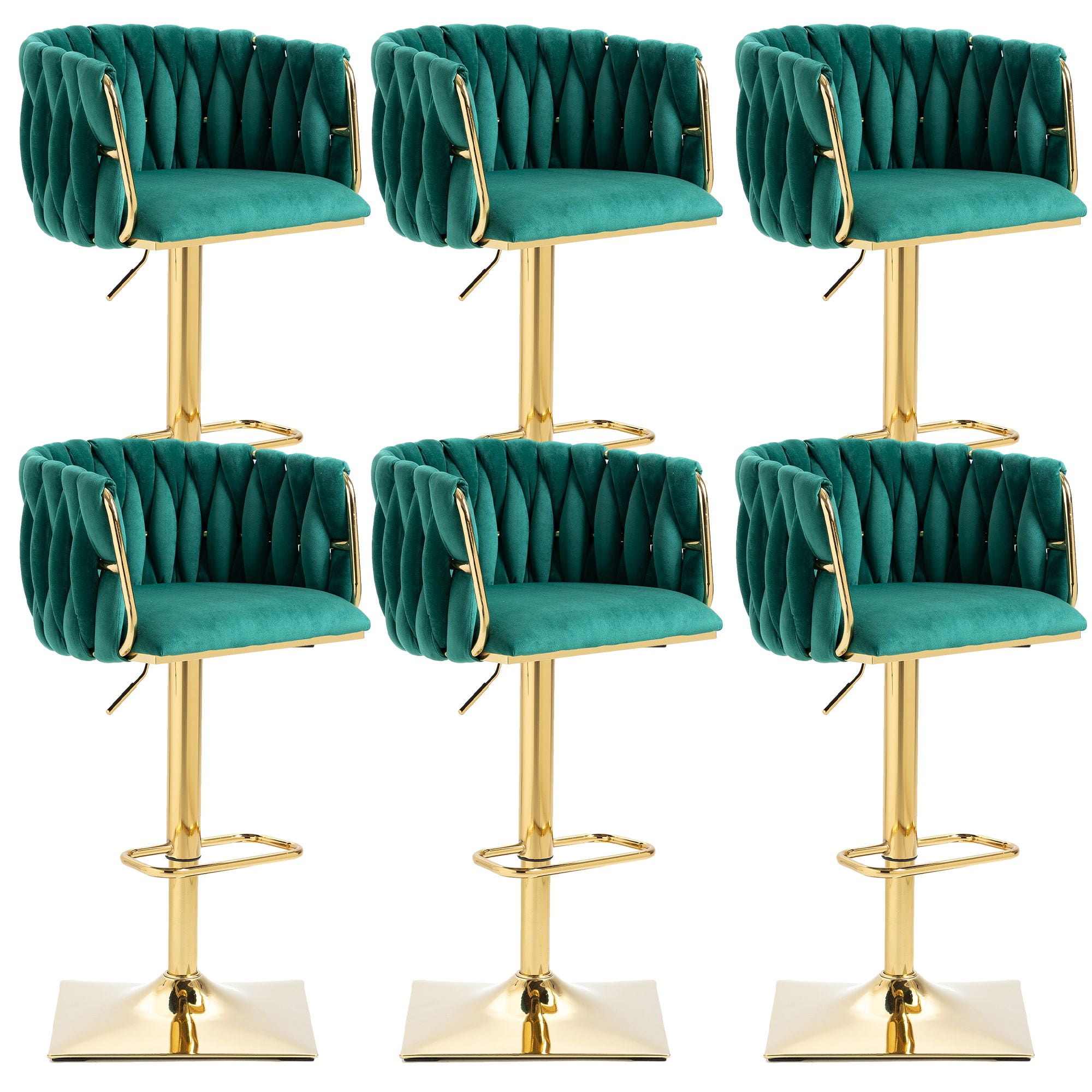 Swivel Bar Stools, Adjustable Height Bar Stools with Back and Golden ...