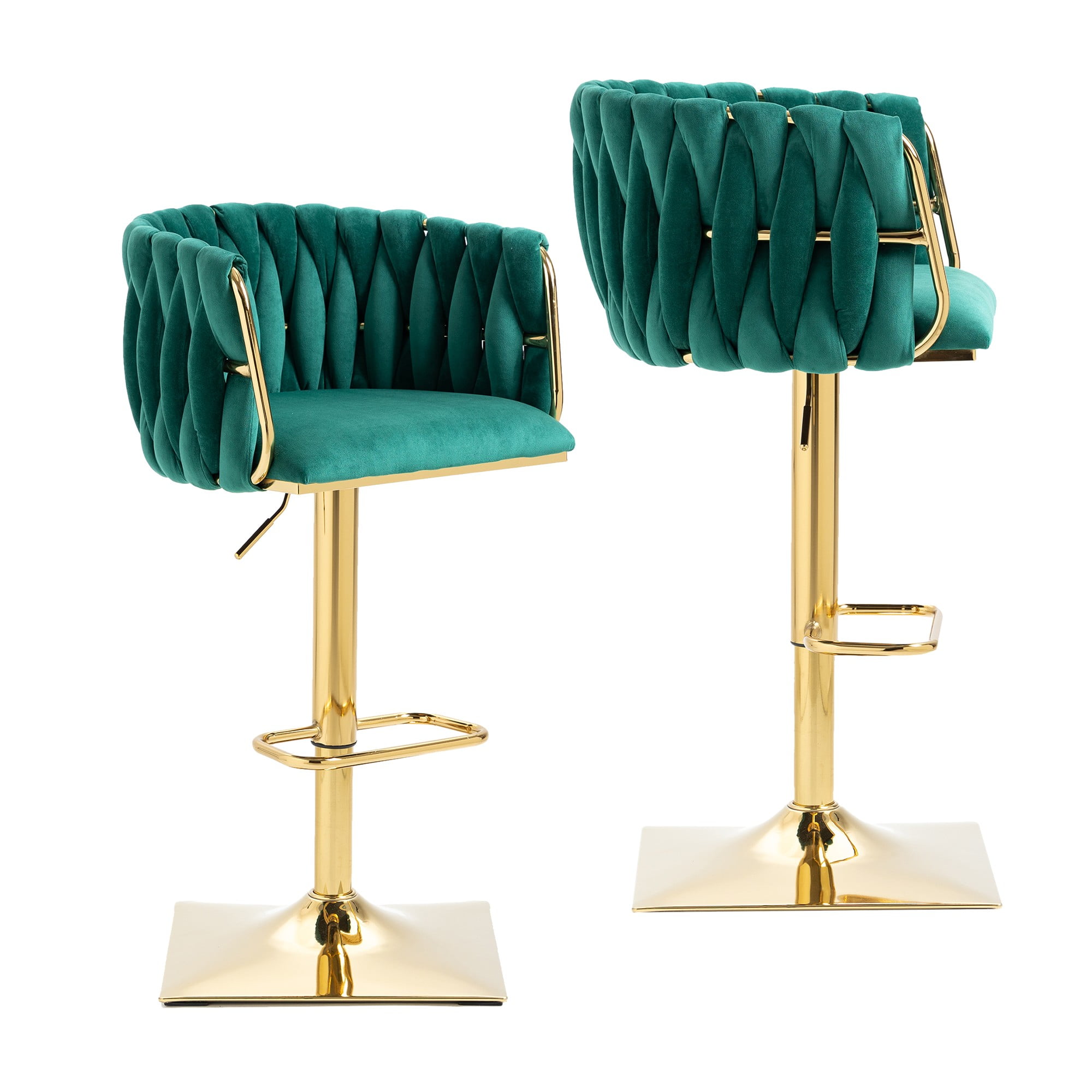Swivel Bar Stools, Adjustable Height Bar Stools with Back and Golden ...