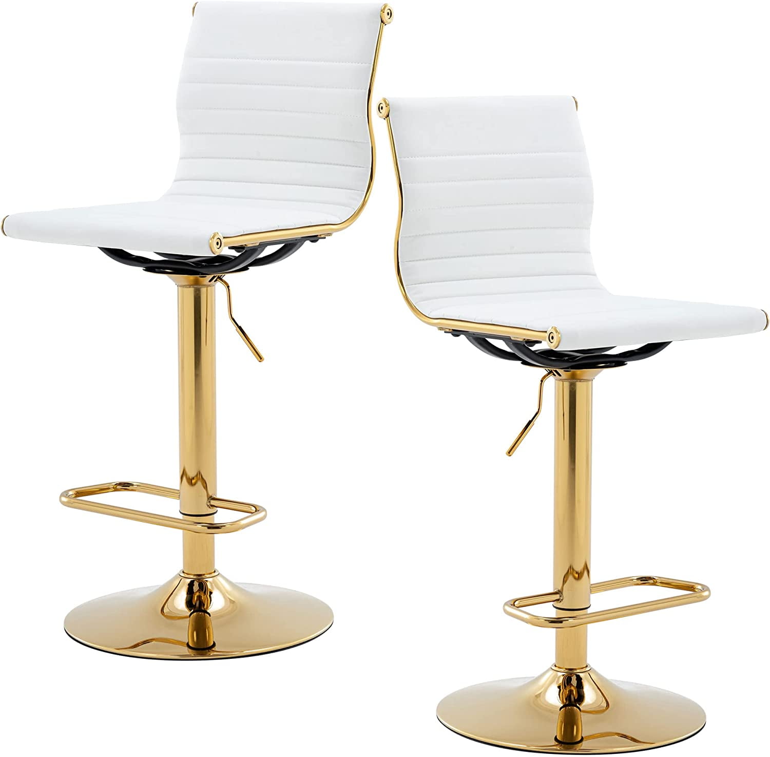 Swivel Bar Stools with Back Faux Leather Counter Height Bar Chair ...