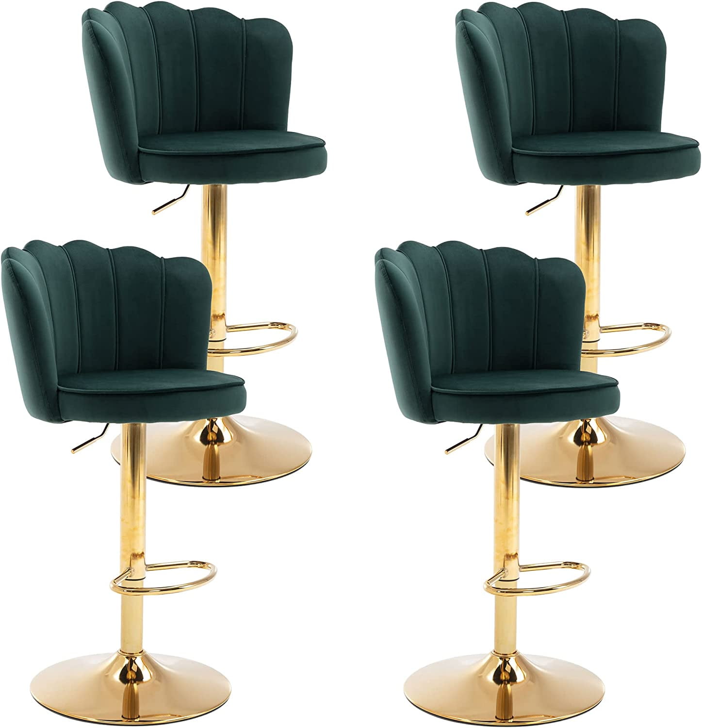 Swivel Bar Stools Bar Height Set of 2 Adjustable Upholstered Counter ...