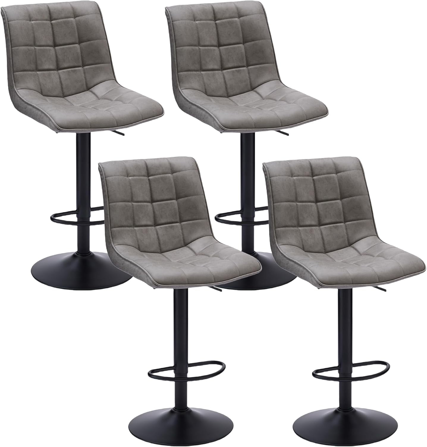 Swivel Bar Stools Modern Adjustable Bar Stools for Kitchen Island Gray ...