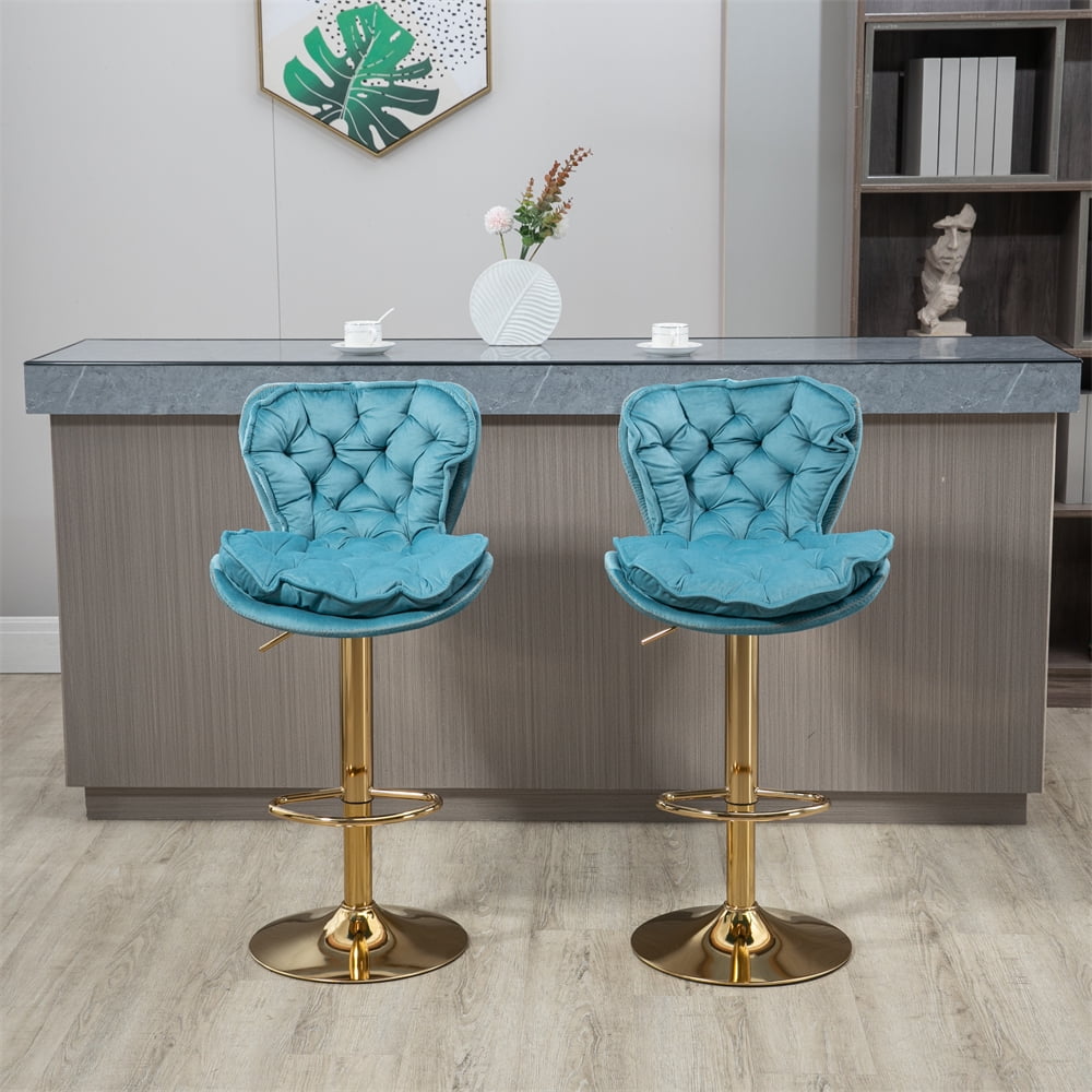 Swivel Bar Stools Set of 2, 360° Swivel Adjustable Counter Height Bar ...