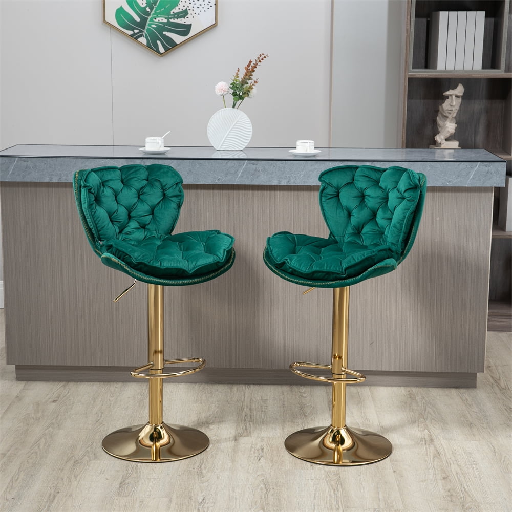 Swivel Bar Stools Set of 2, 360° Swivel Adjustable Counter Height Bar ...