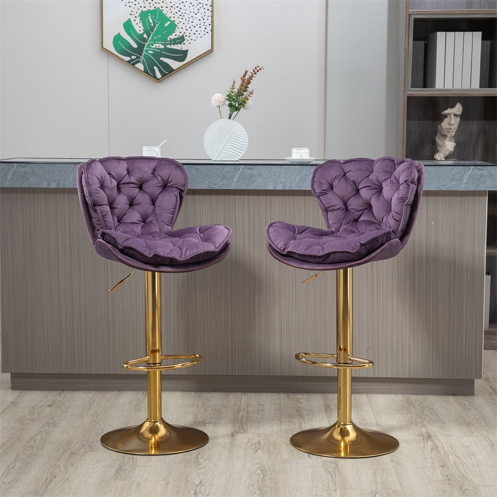 Swivel Bar Stools Set of 2, 360° Swivel Adjustable Counter Height Bar ...
