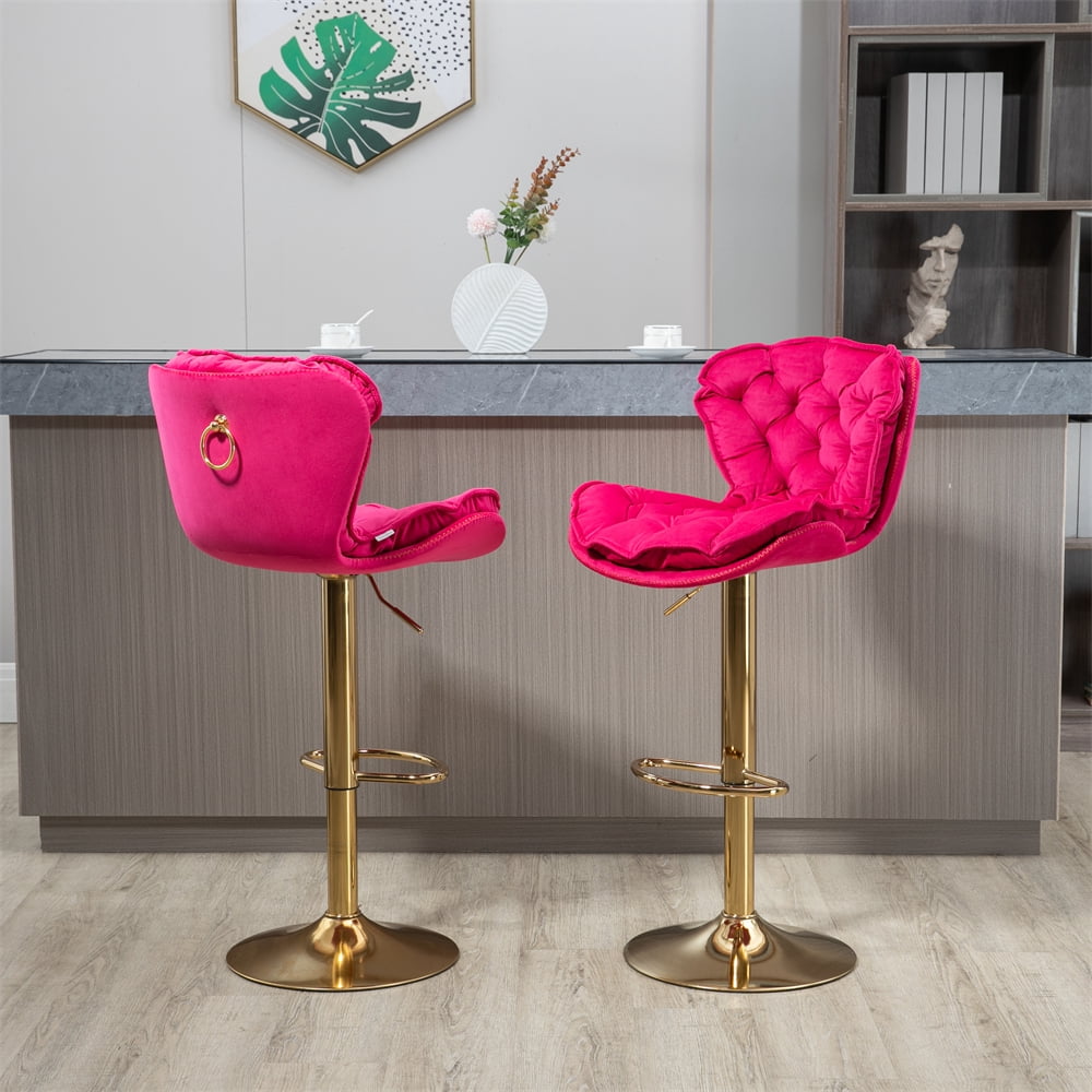 Swivel Bar Stools Set of 2, 360° Swivel Adjustable Counter Height Bar ...