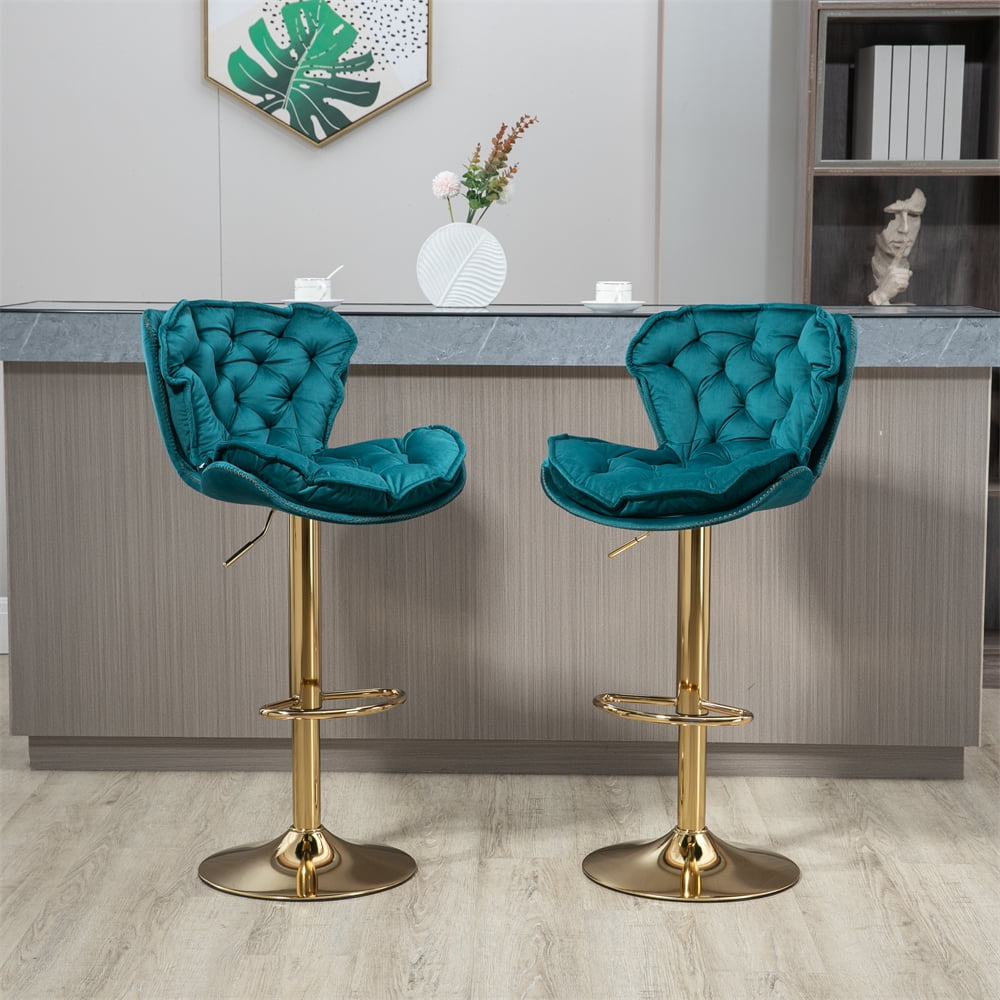 Swivel Bar Stools Set of 2, 360° Swivel Adjustable Counter Height Bar ...