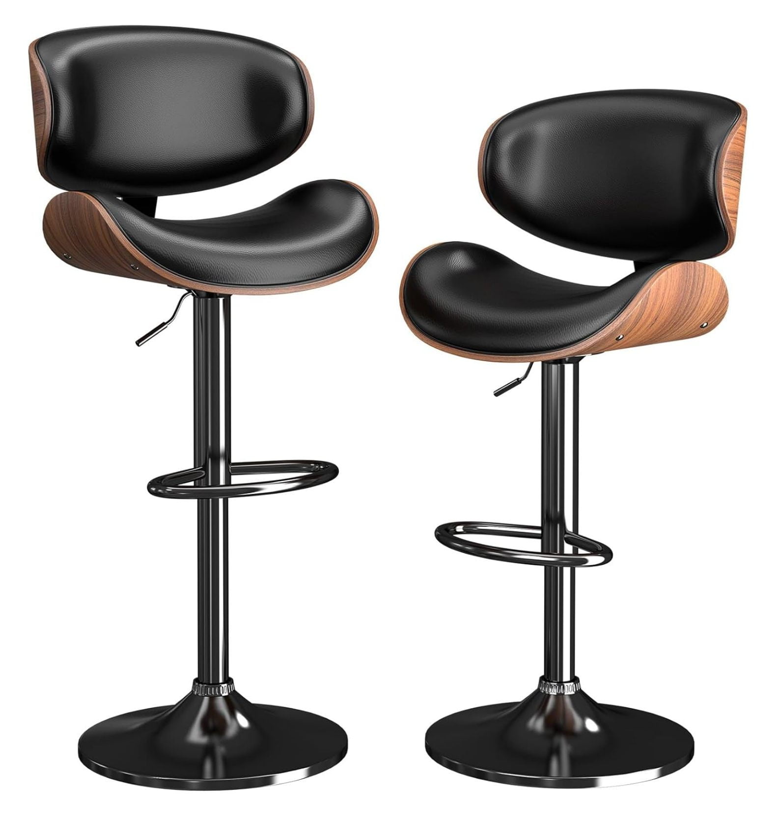 Swivel Bar Stools Set of 2, Adjustable Barstools for Kitchen Island ...