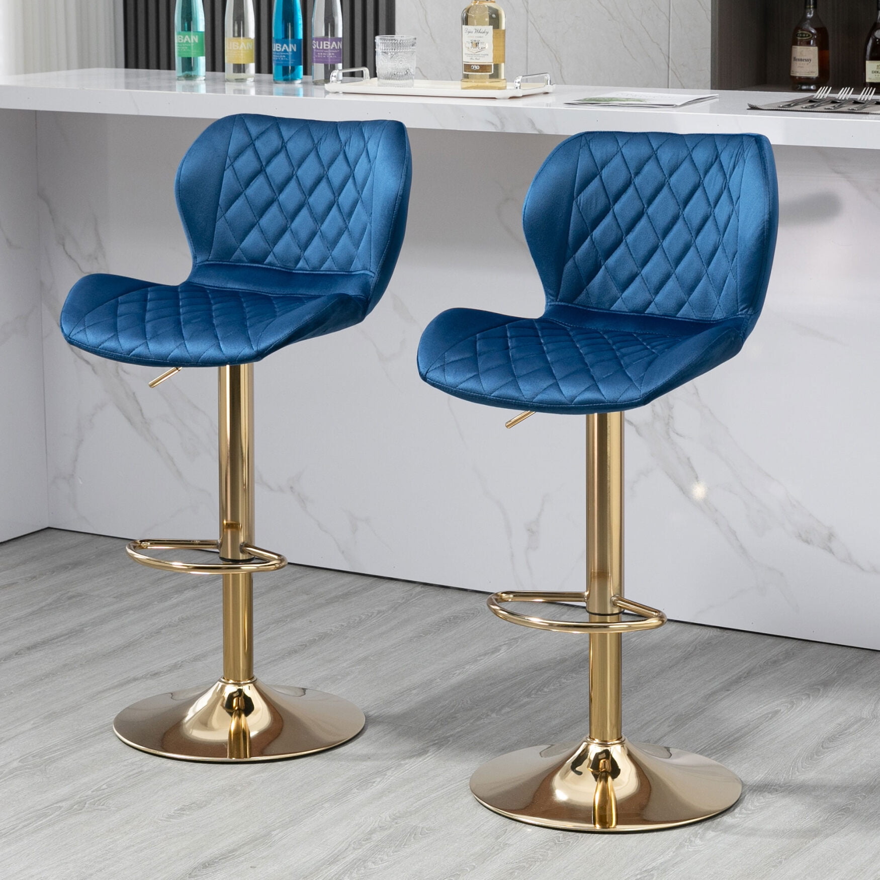 Swivel Bar Stools Set of 2, Adjustable Counter Height Barsbtools with ...