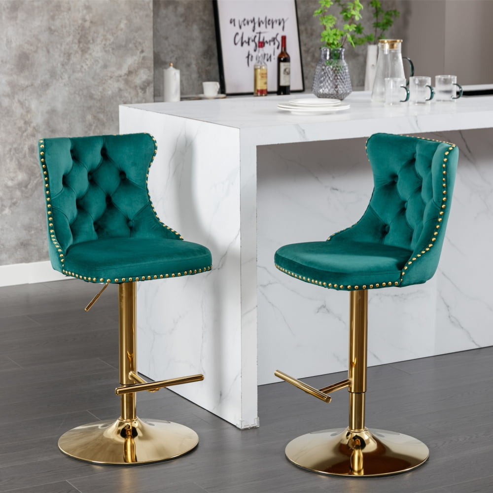 Swivel Bar Stools Set of 2, Adjustable Counter Height Barstools with ...