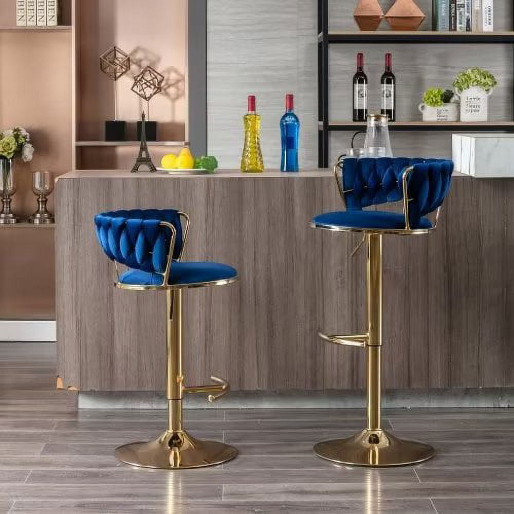 Swivel Bar Stools Set of 2,Height Adjustable Bar Chairs with Chrome ...