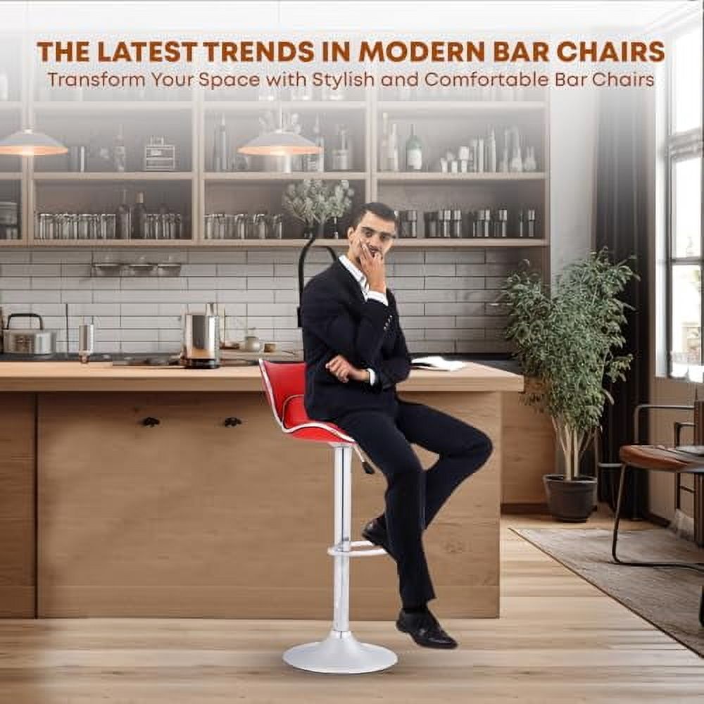 Swivel Bar Stools Set of 2, Hydraulic Island Bar Stools Adjustable ...