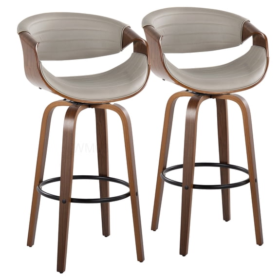 Swivel Bar Stools Set of 2 with Footrest, 30 Inch Height Modern Counter ...