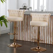 Summit Living 24 inch White & Gold Counter Bar Stools Set of 4 with ...