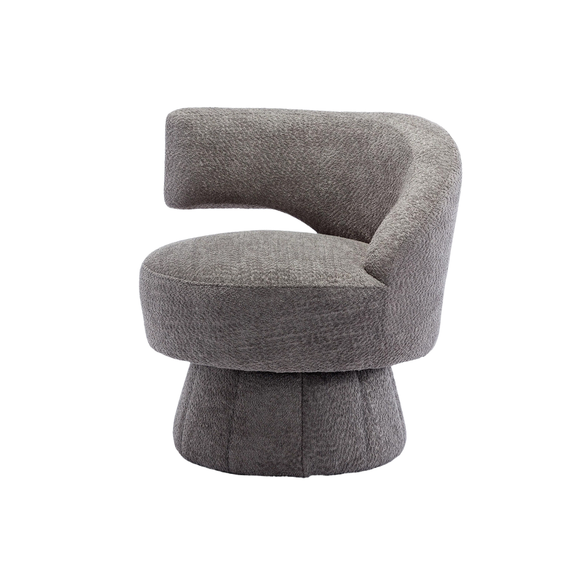 Swivel Barrel Chair, 360 Degree Comfy Boucle Round Swivel Accent Chair ...