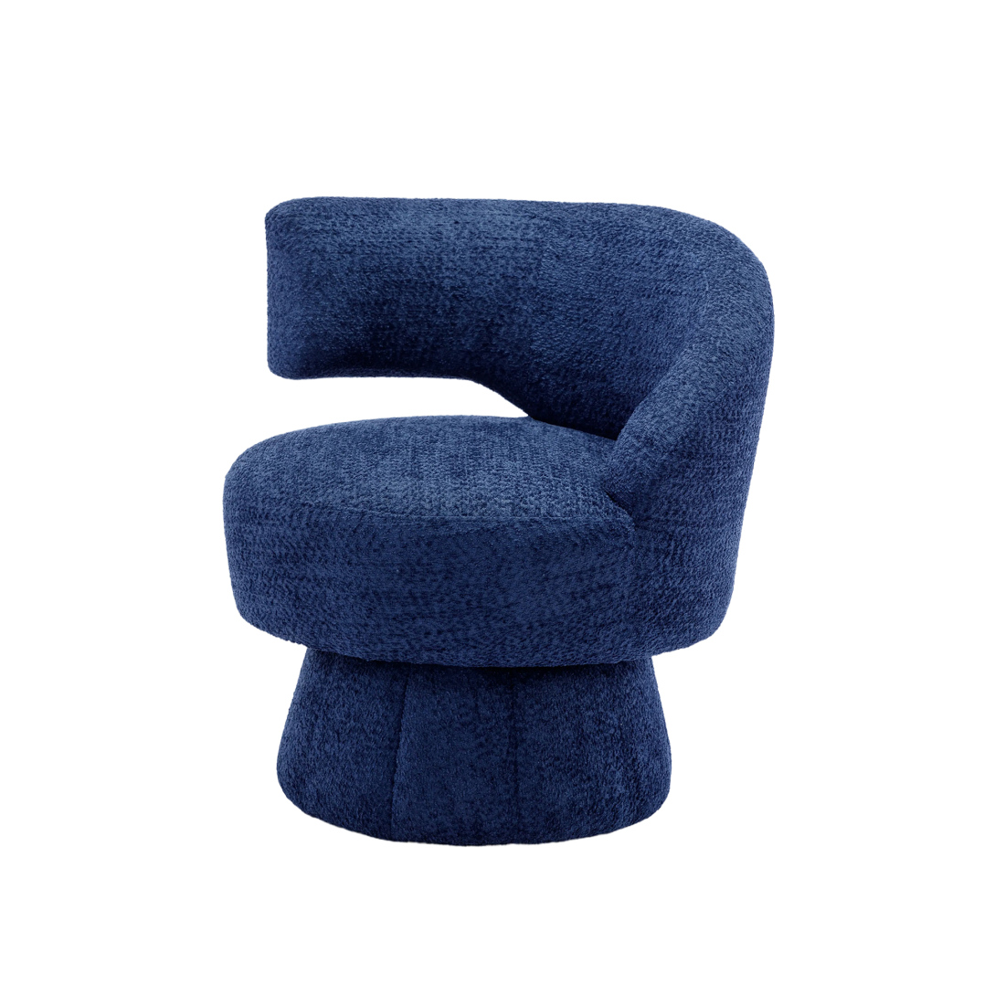 Swivel Barrel Chair, 360 Degree Comfy Boucle Round Swivel Accent Chair ...