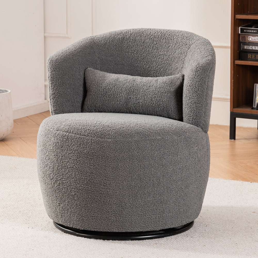 Swivel Barrel Chair, 360° Small Single Sofa Comfy Round Sofa Chair ...