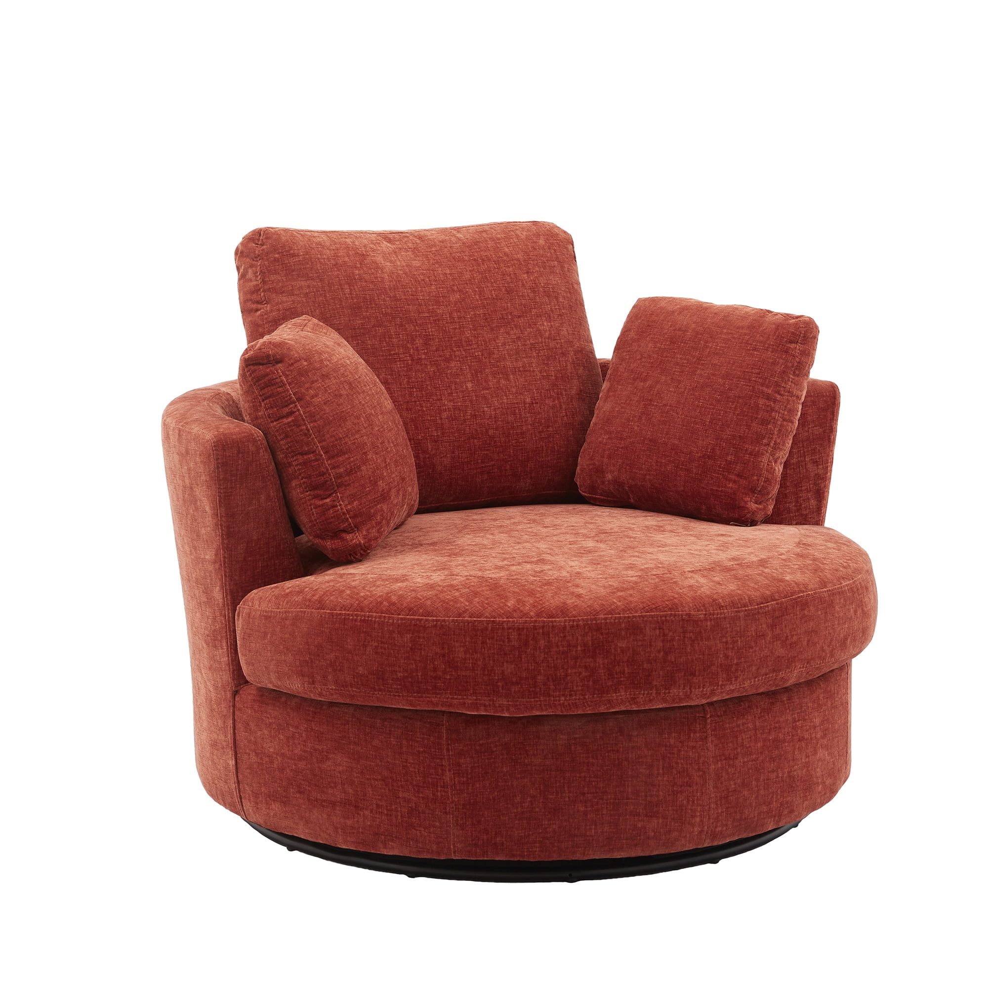 Swivel Barrel Chair 42" W Swivel Accent Sofa with 3 Pillows 360 Degree ...