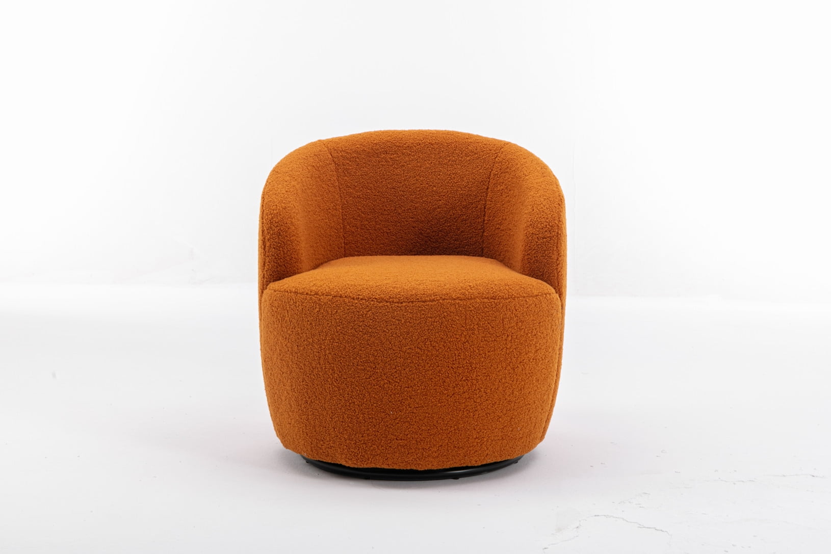 Swivel Barrel Chair, Accent Lounge Armchair with Metal Base, Single ...