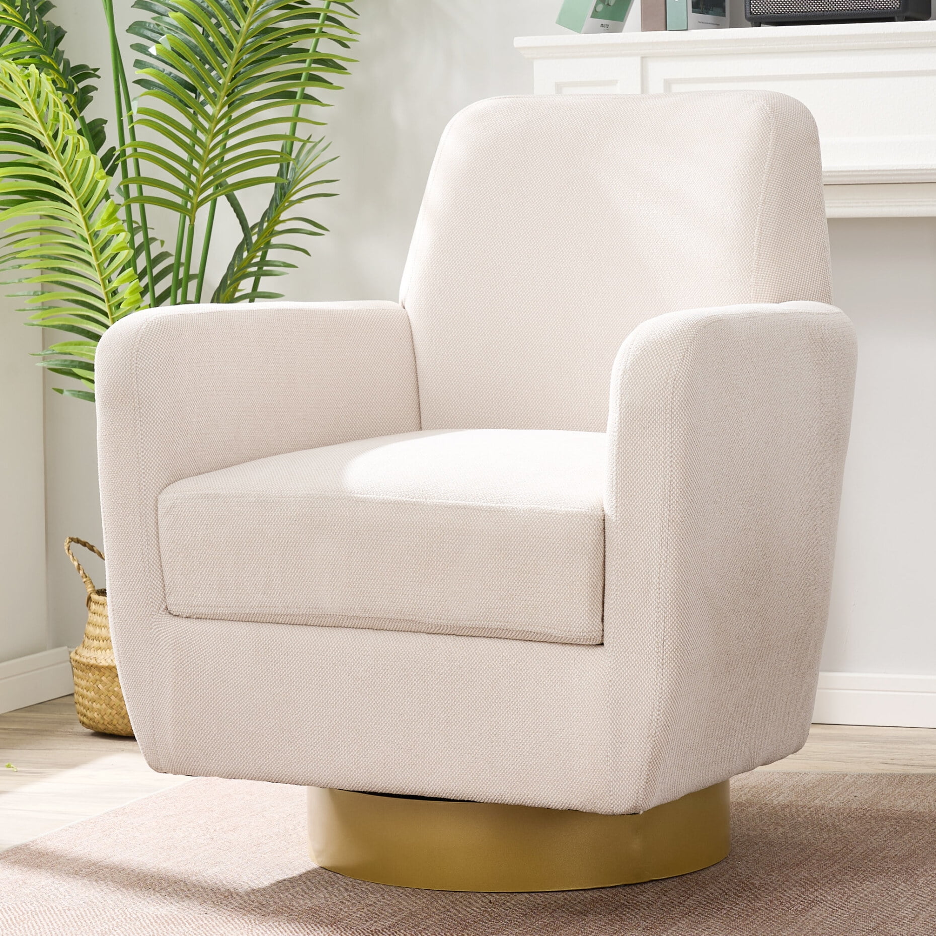 Swivel Barrel Chair, Modern Round Accent Arm Chairs with Tall Backrest ...