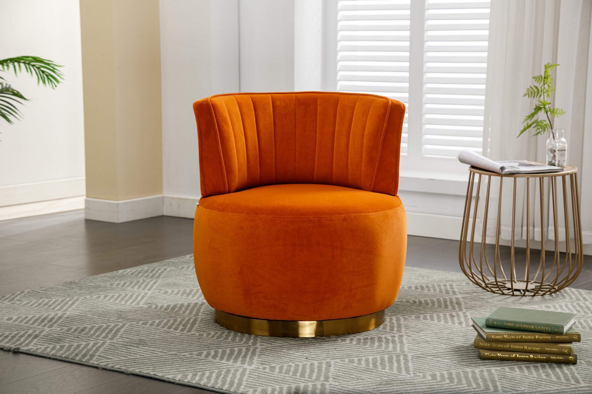 Swivel Barrel Chair, Modern Round Accent Arm Chairs, Upholstered Comfy ...