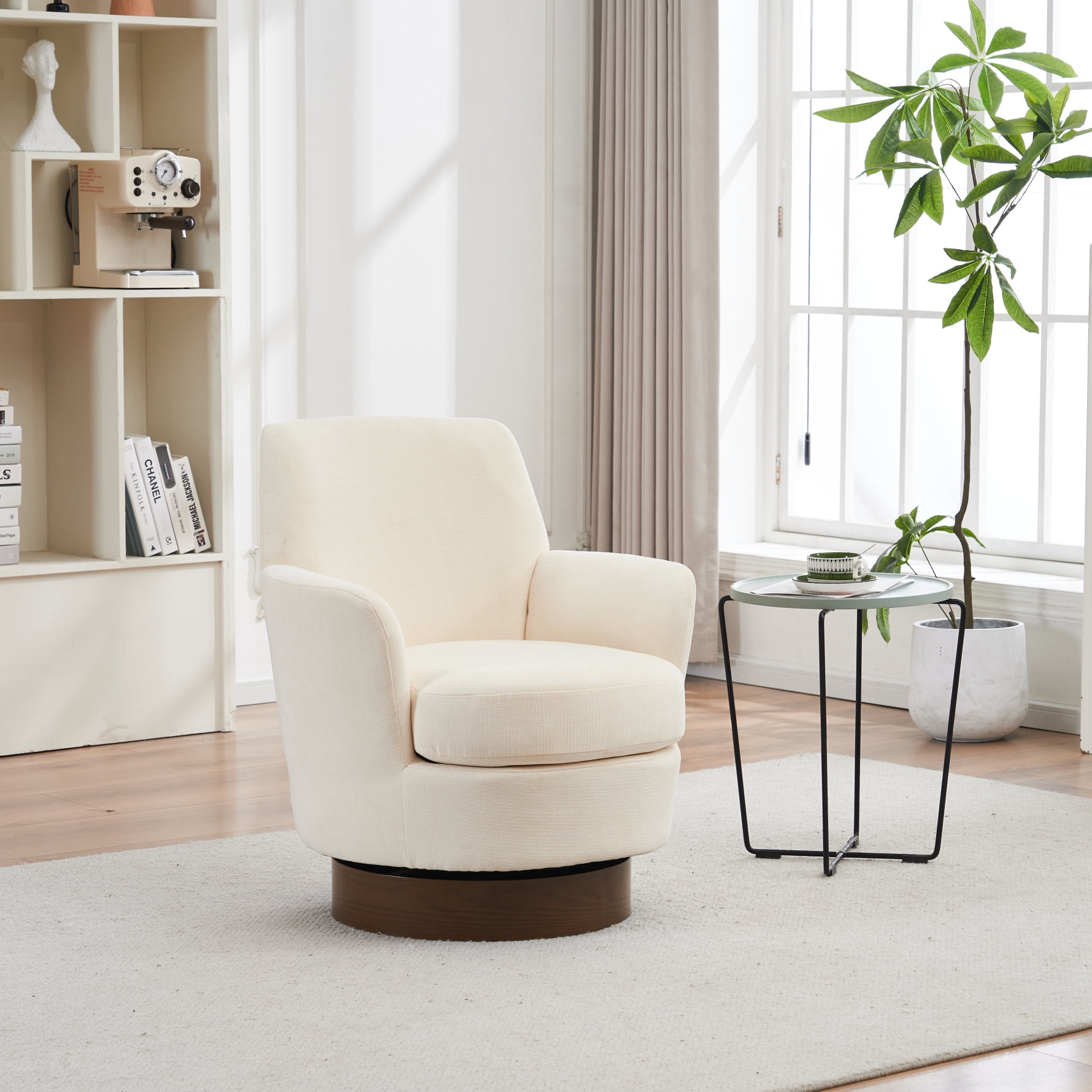 Swivel Barrel Chair,Swivel Accent Chair With 360-Degree Swivel Base ...