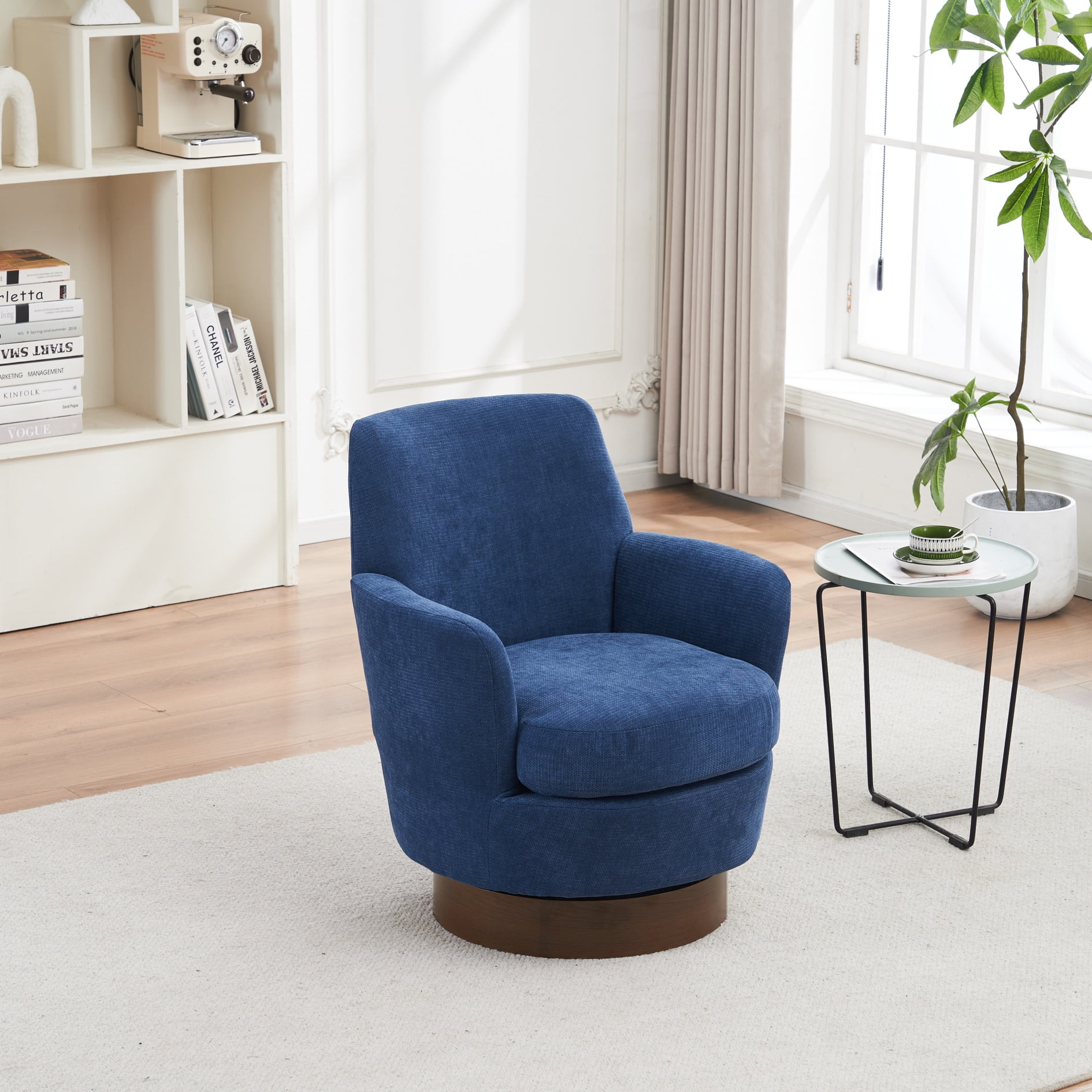 Swivel Barrel Chair,Swivel Accent Chair With 360-Degree Swivel Base ...