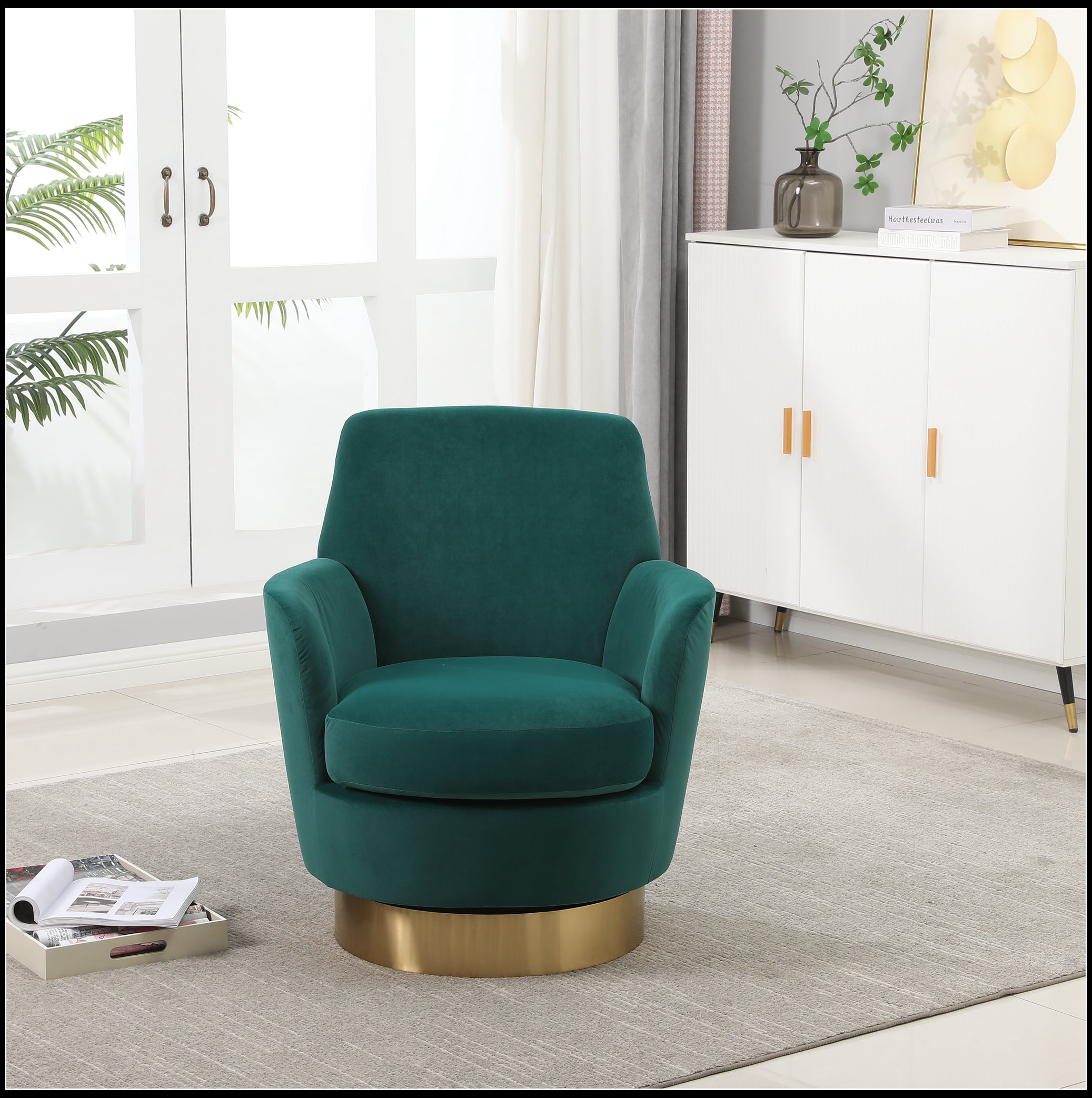 Swivel Barrel Chair, Swivel Accent Chairs Armchair for Living Room ...