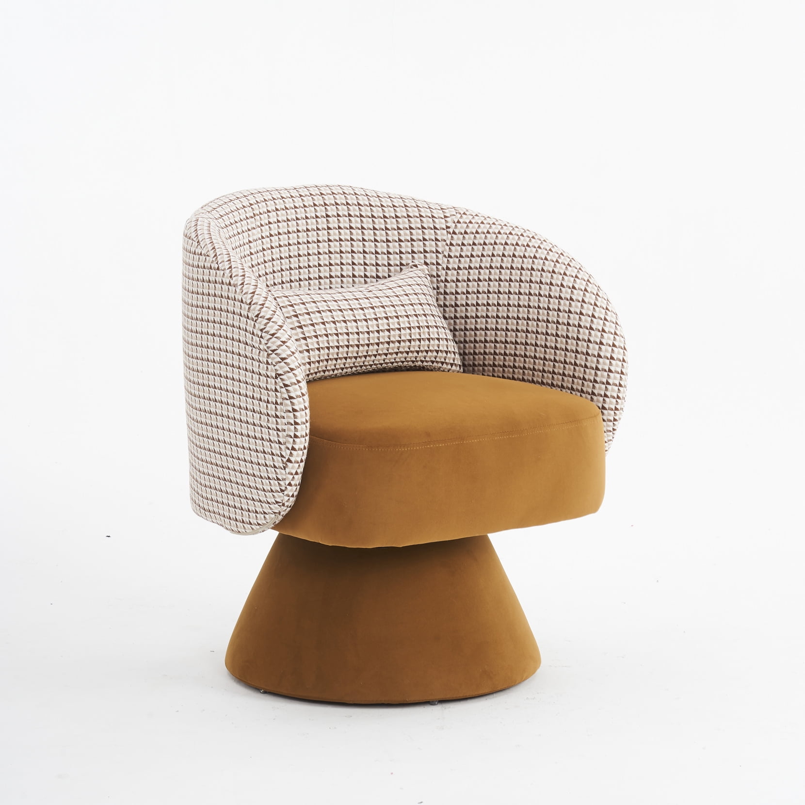 Swivel Barrel Chair, Upholstered Swivel Cuddle Accent Sofa Chairs for ...