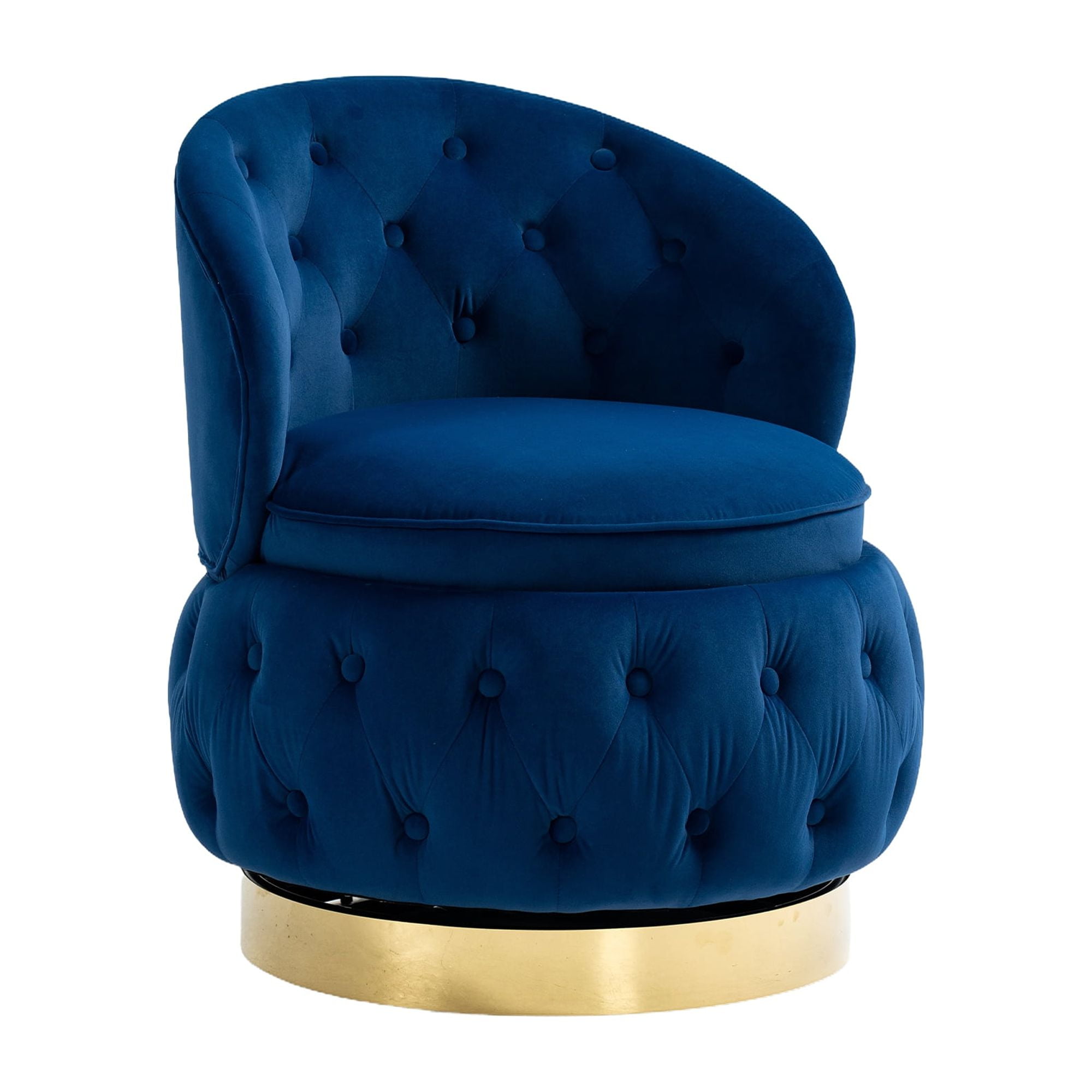 Swivel Barrel Chair With Storage, Soft Cushion Round Velvet Chair, Sofa ...