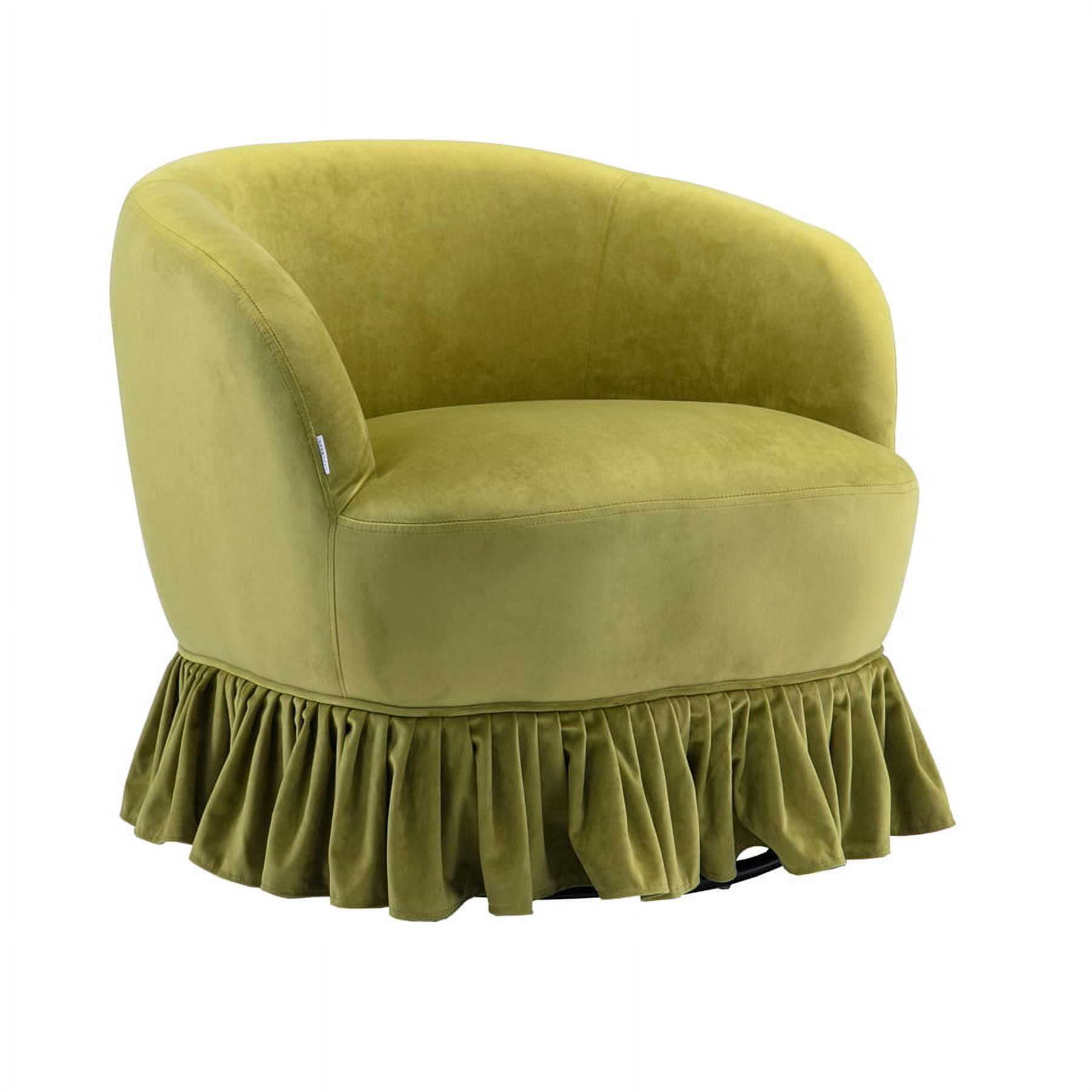 Swivel Barrel Chair with Wrap-Around Backrest and Ruffled Lace, Comfy ...