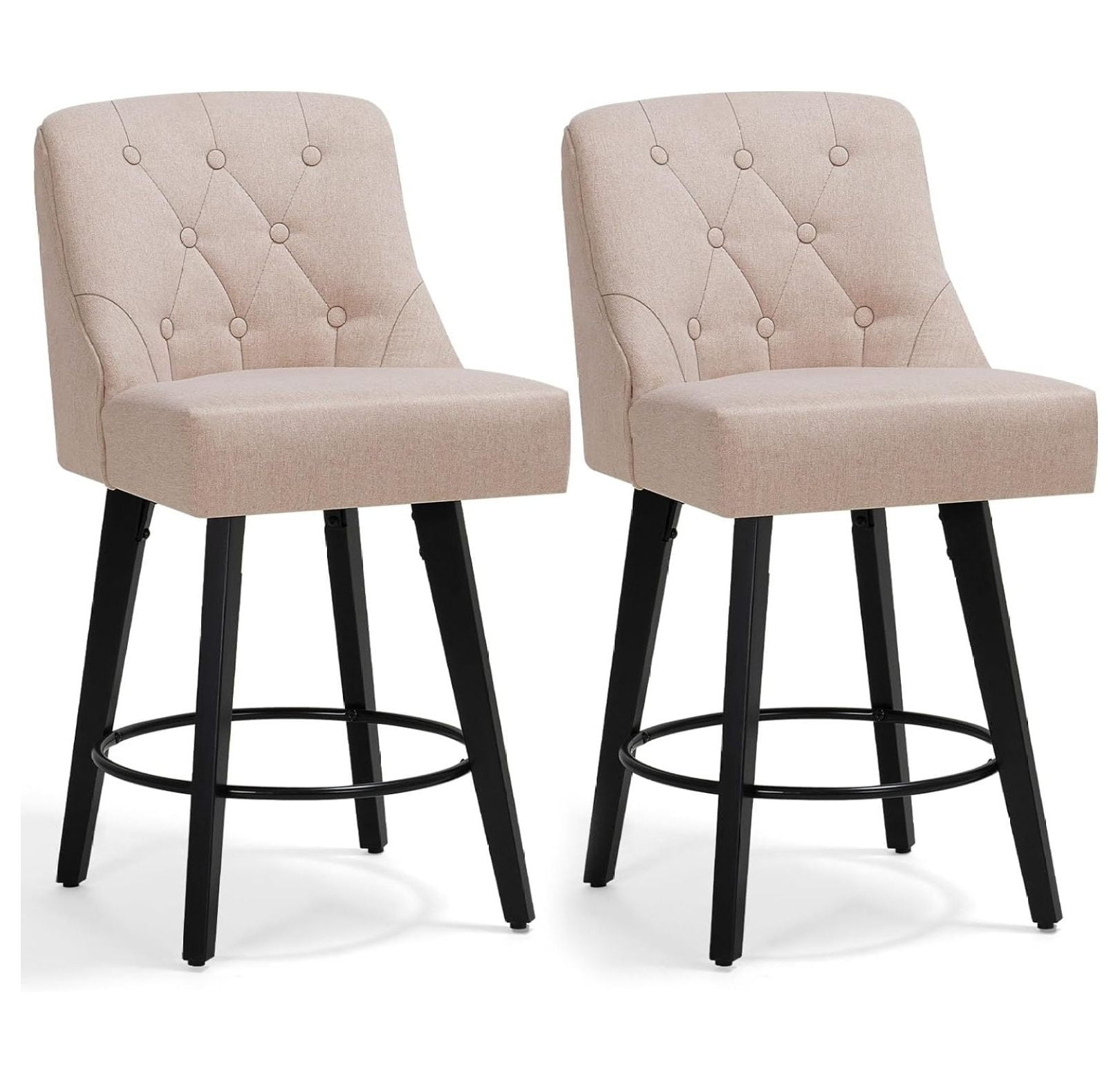 Swivel Barstools Set of 2,26" H Seat Upholstered Counter Height Stools ...