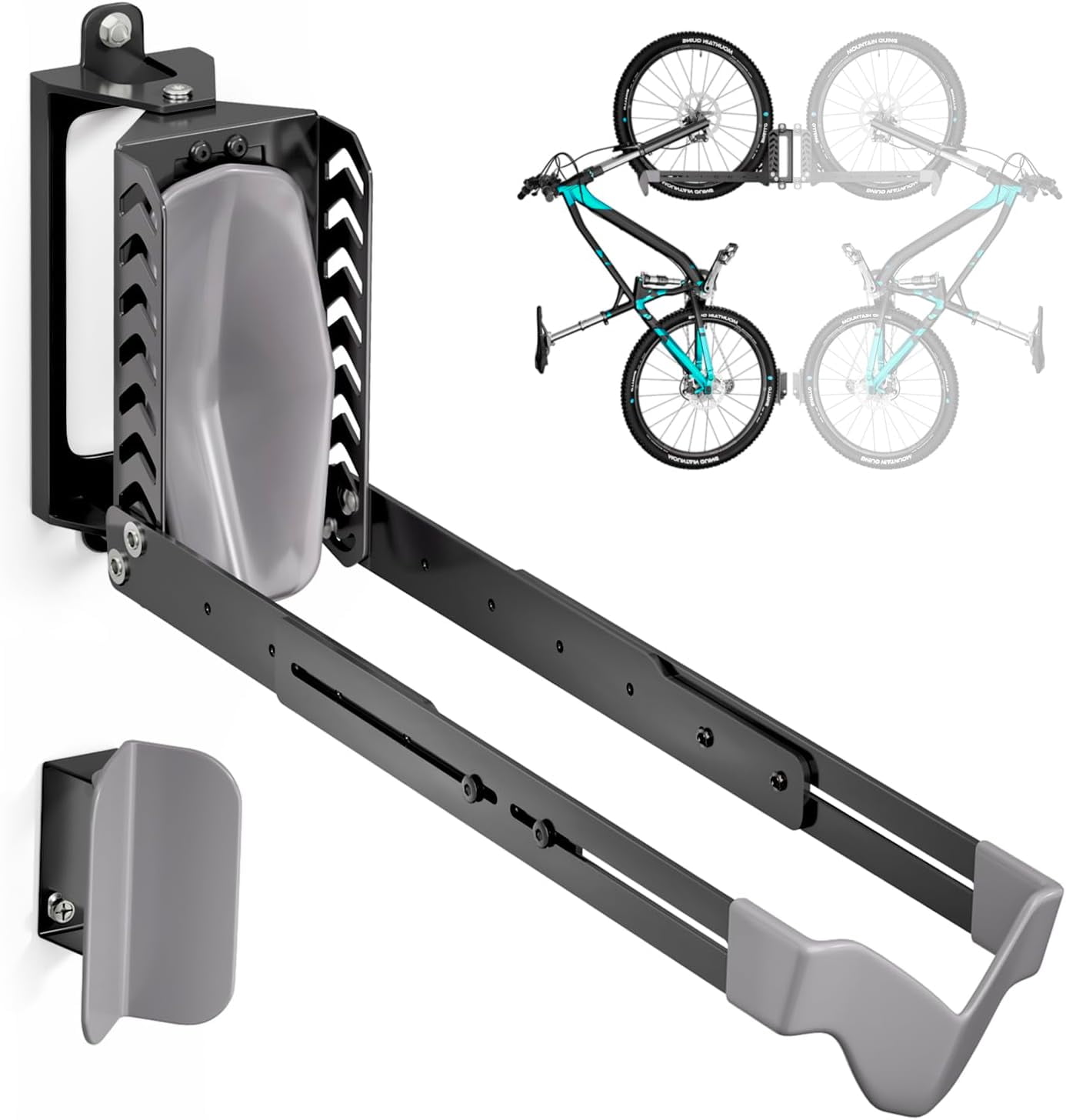 Swivel Bike Rack Wall Mount, Bike Hangers for Garage, Space-Saving ...