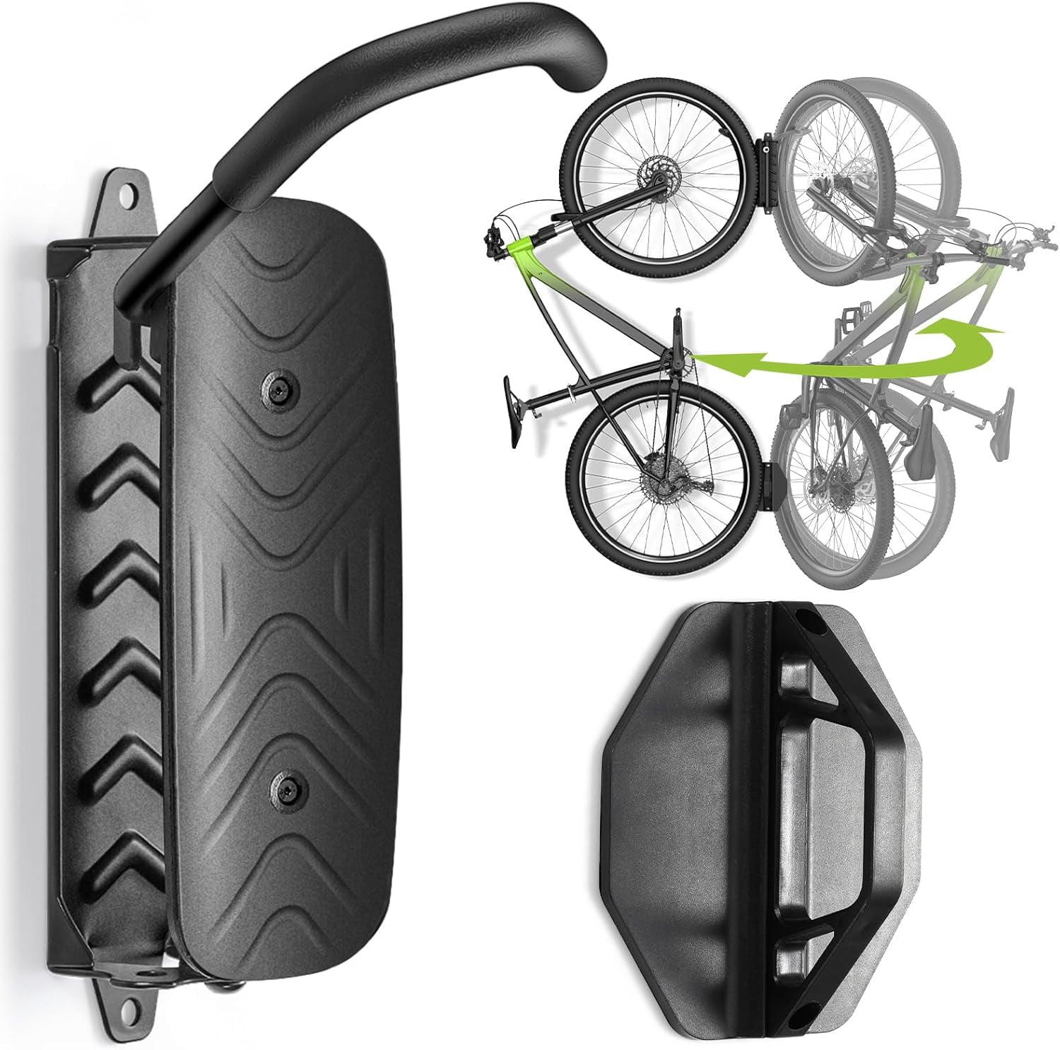 Swivel Bike Wall Mount [1 Pack], 150° Swivel Vertical Bike Rack Wall ...