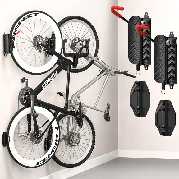 Swivel Mount Bike Storage Rack | 4 Bicycle | Garage Wall Hook | Deep ...