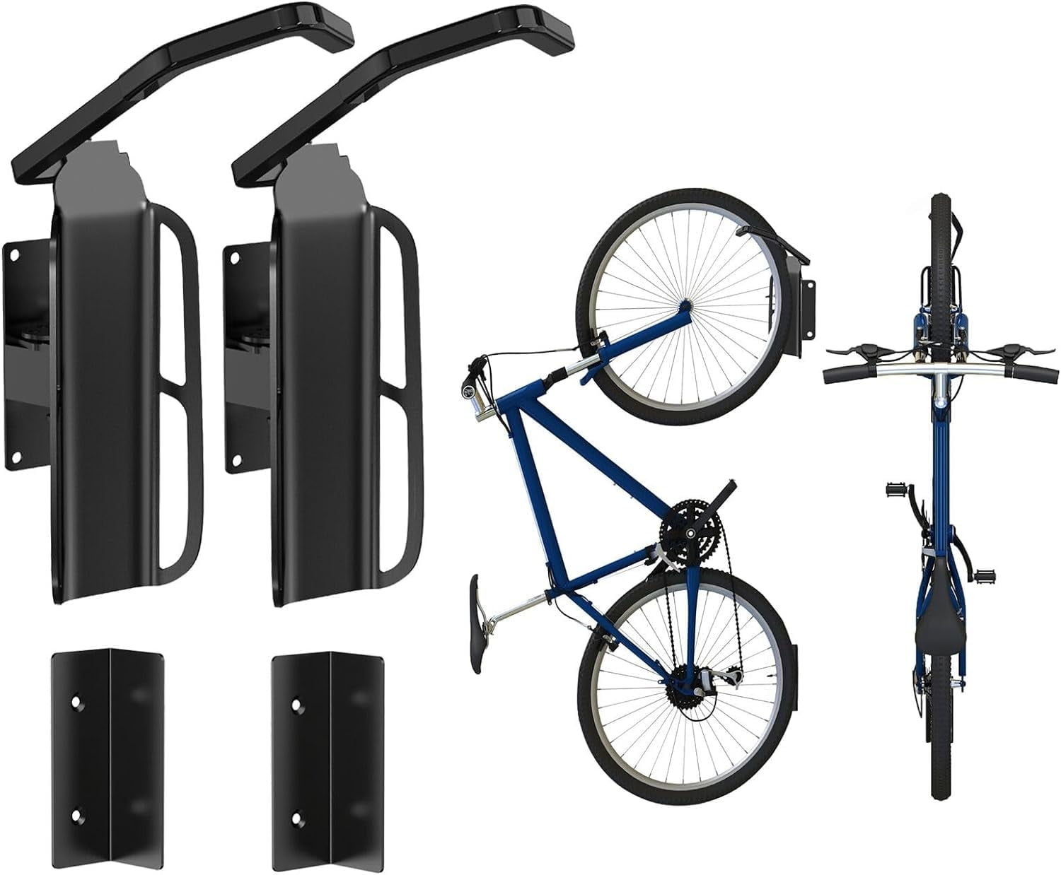 Swivel Bike Wall Mount with Tire Tray, 5 Rotatable Angles Bike Rack ...