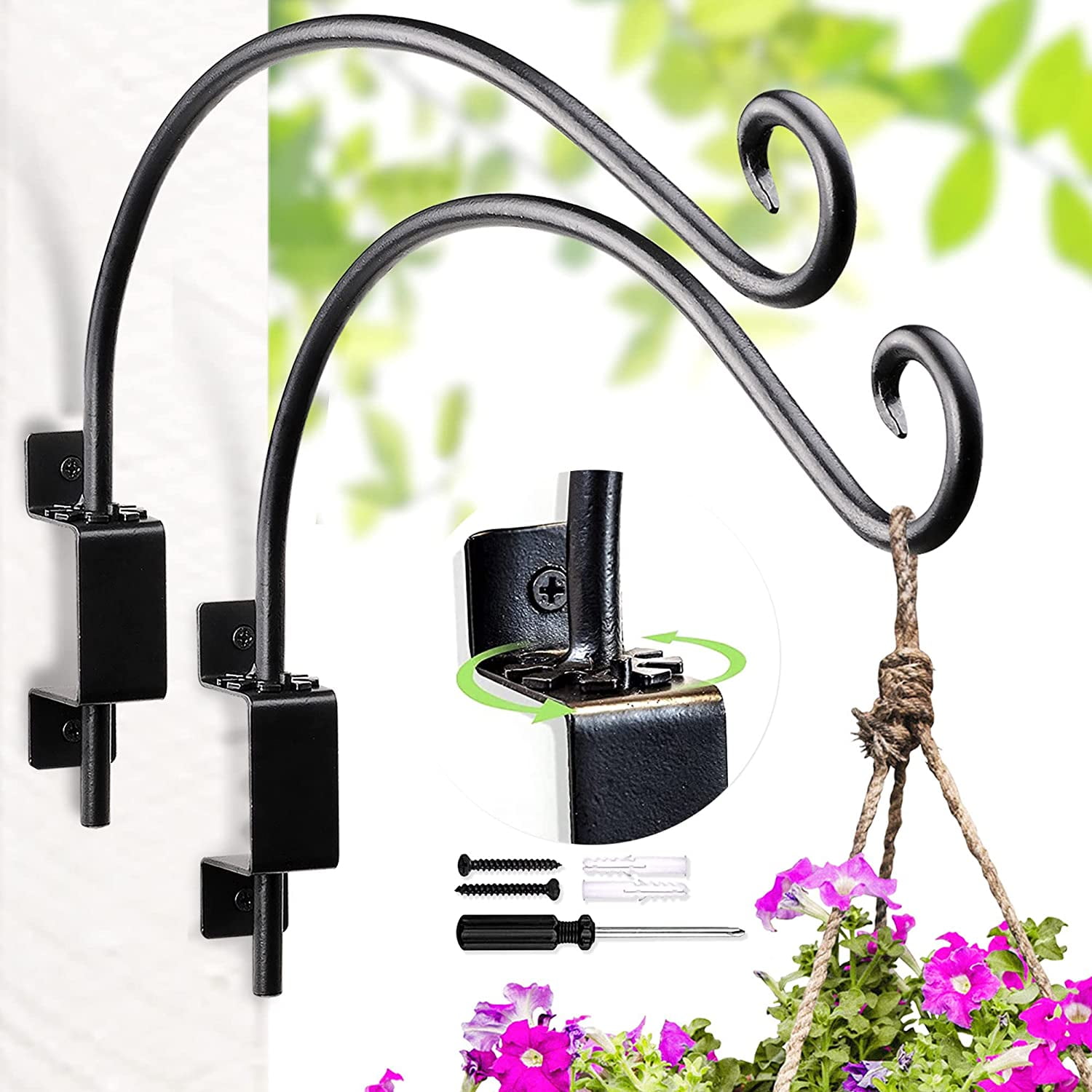 Swivel Bird Feeder Hanger Hook: Swivel Hanging Plant Bracket Outdoor ...