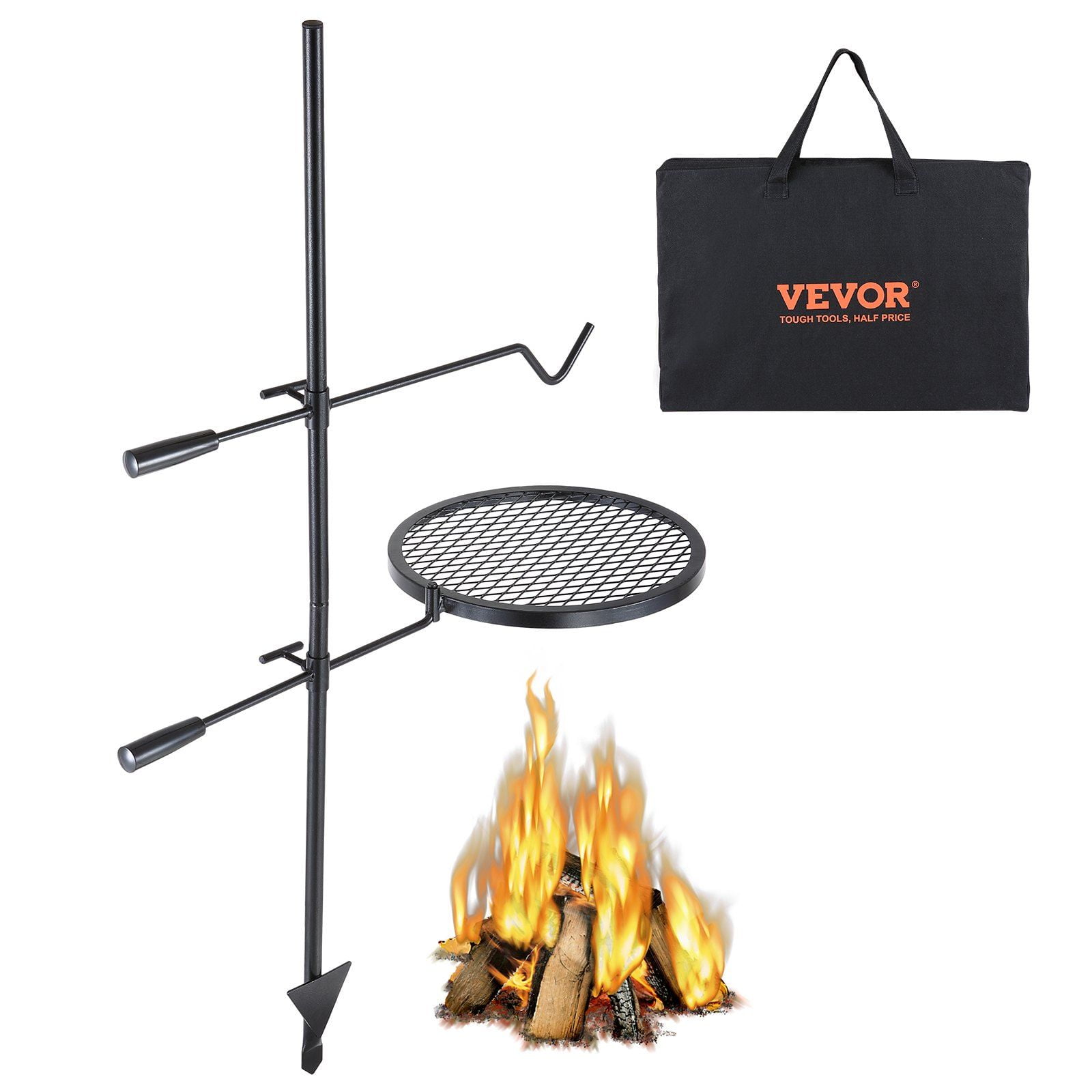 360° Adjustable Swivel Campfire Grill, Fire Pit Grill Grate over Fire ...