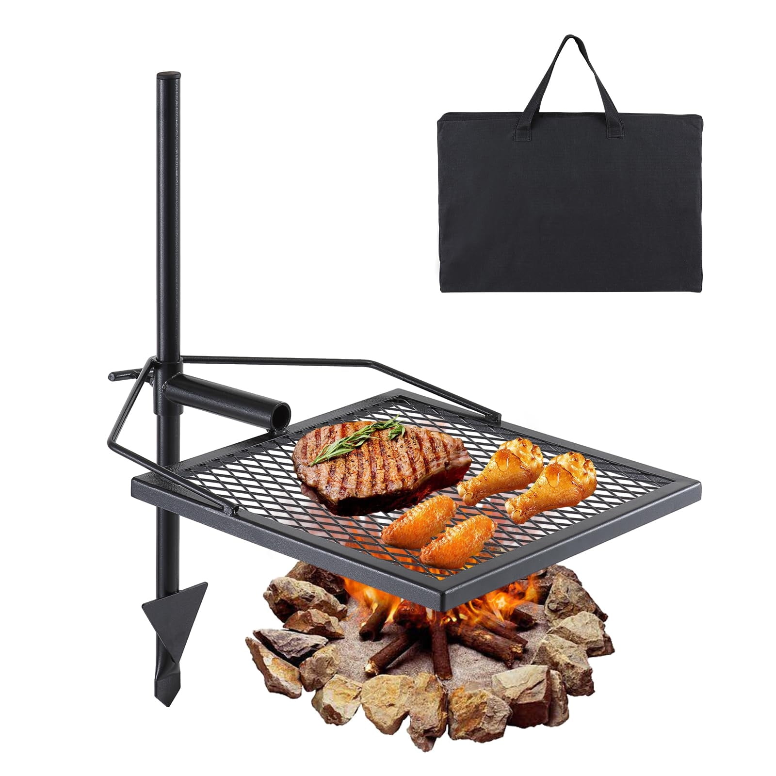 Swivel Campfire Grill, Fire Pit Grill Grate over Fire Pits, Heavy Duty ...